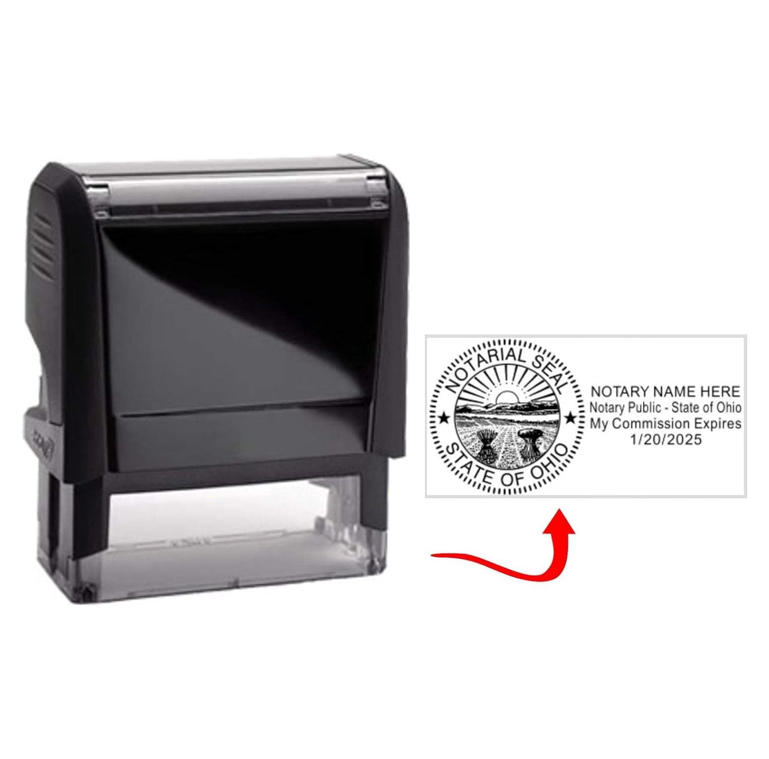 Ohio Notary Stamp | Standard Self Inking Model, 2.75x1.0 Inch ...