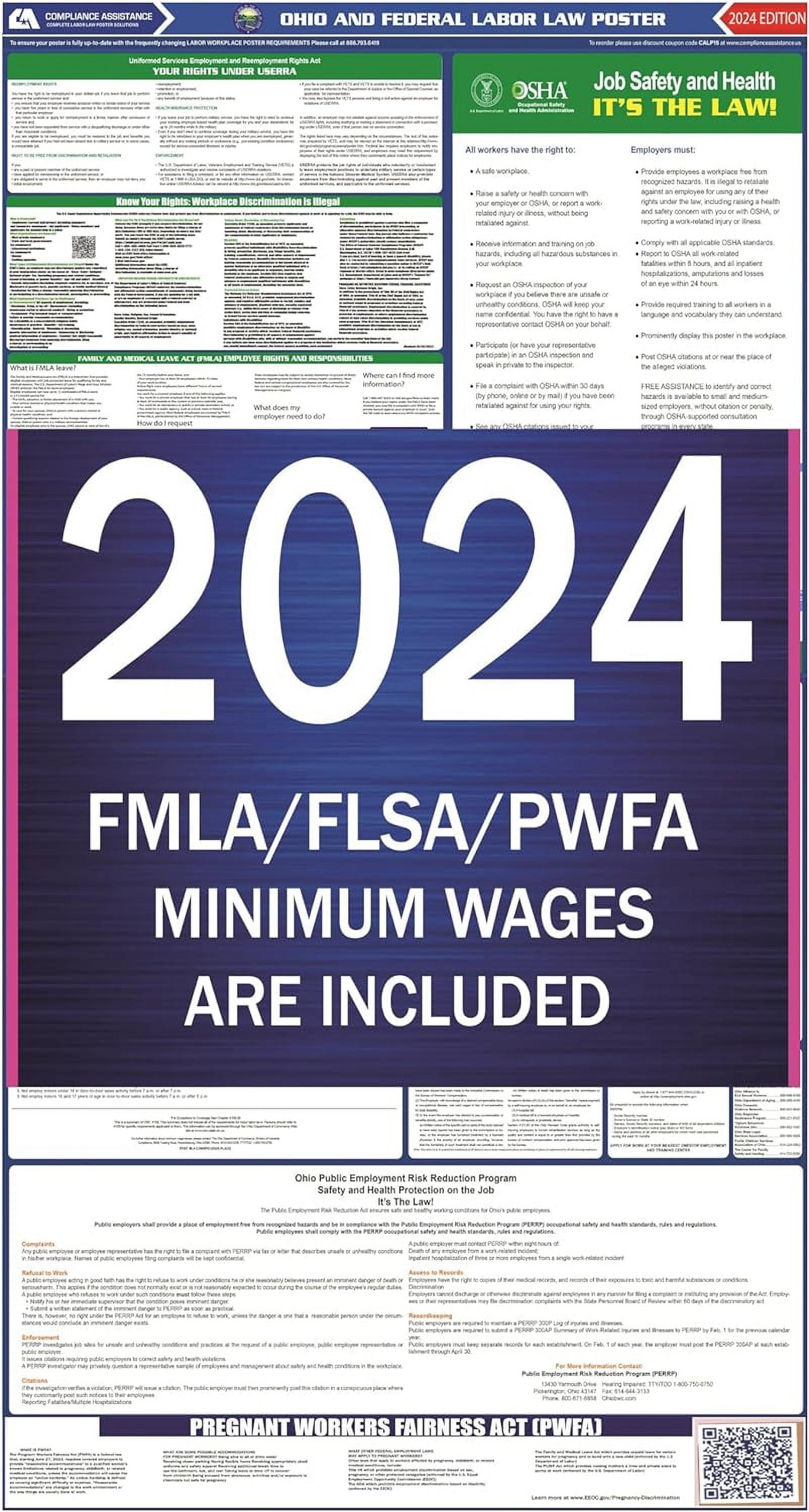 Ohio (OH) 2024 State Labor Law Poster - State, Federal and OSHA ...