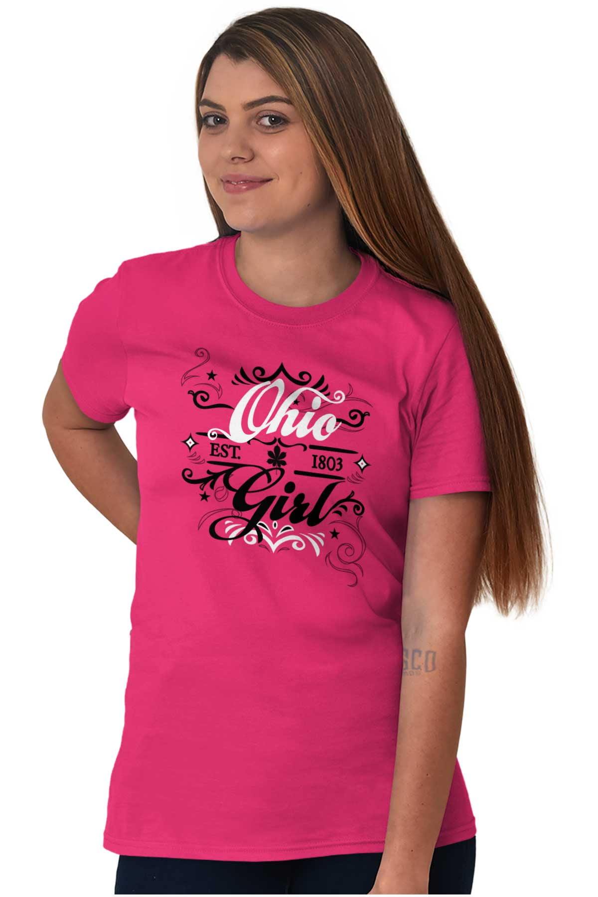 Ohio OH Fancy Feminine Filagree Women's Graphic T Shirt Tees Brisco ...