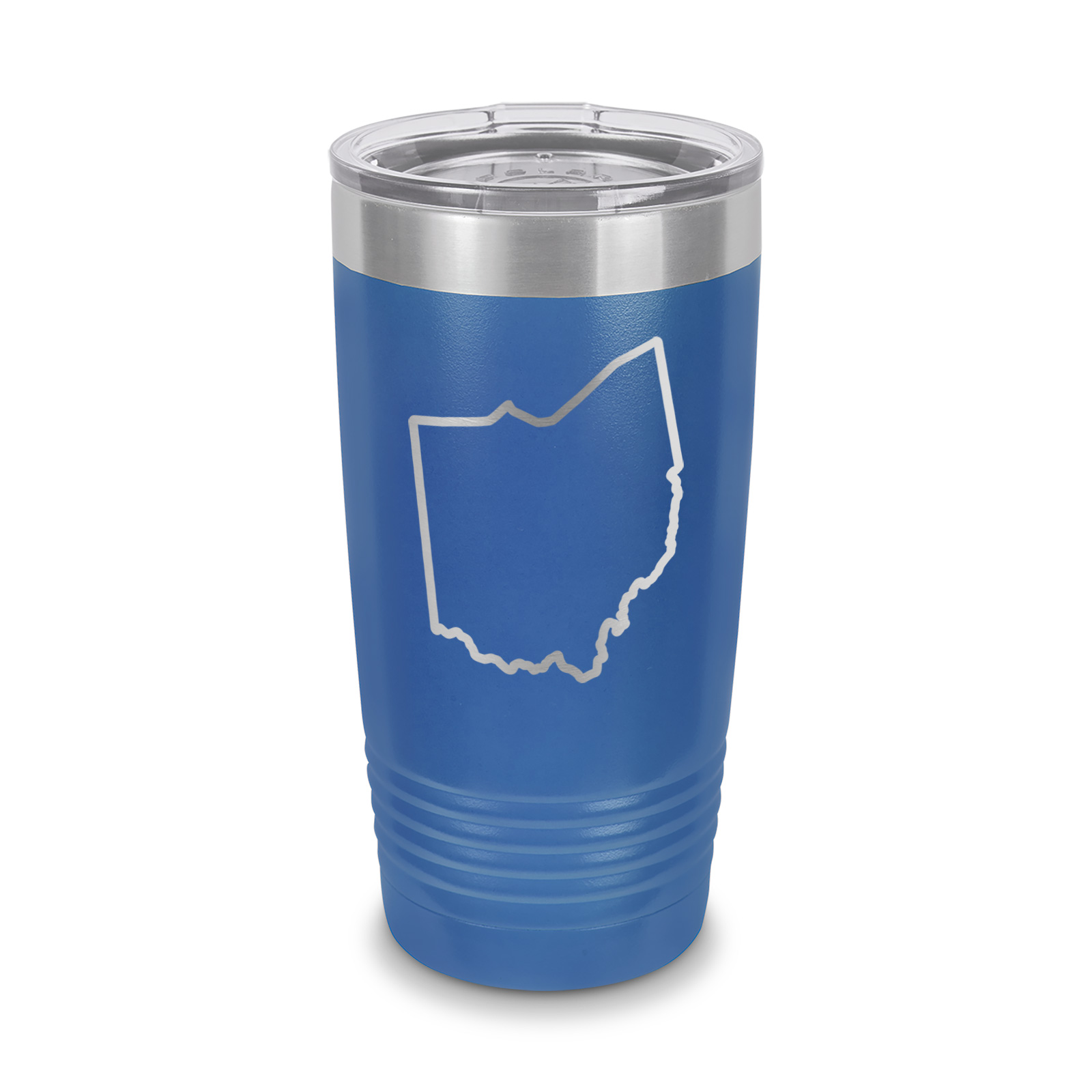 Ohio Outline Tumbler 20 oz - Laser Engraved w/ Clear Lid - Stainless ...