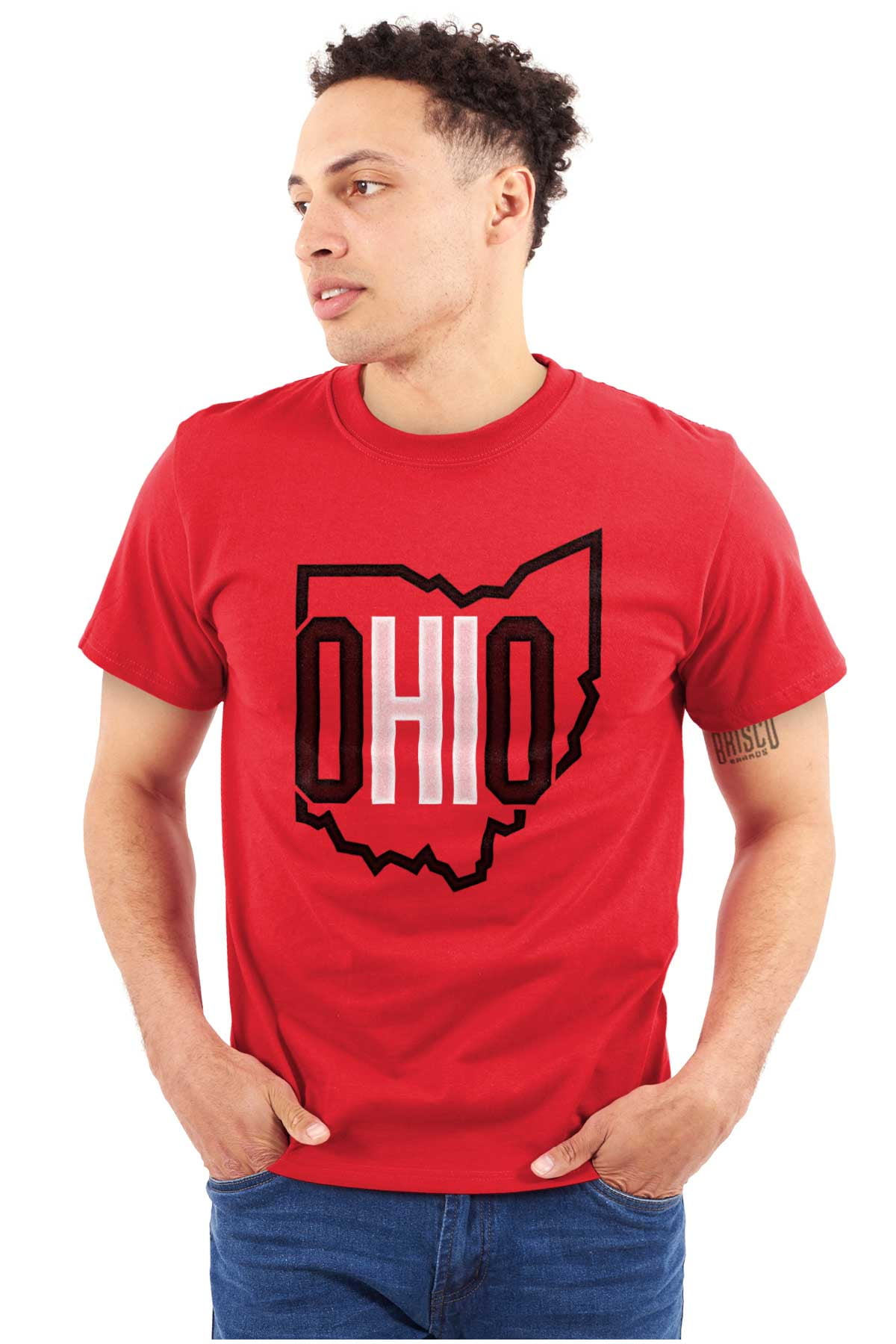 Ohio Pride OH Shaped Outline State Men's Graphic T Shirt Tees Brisco ...