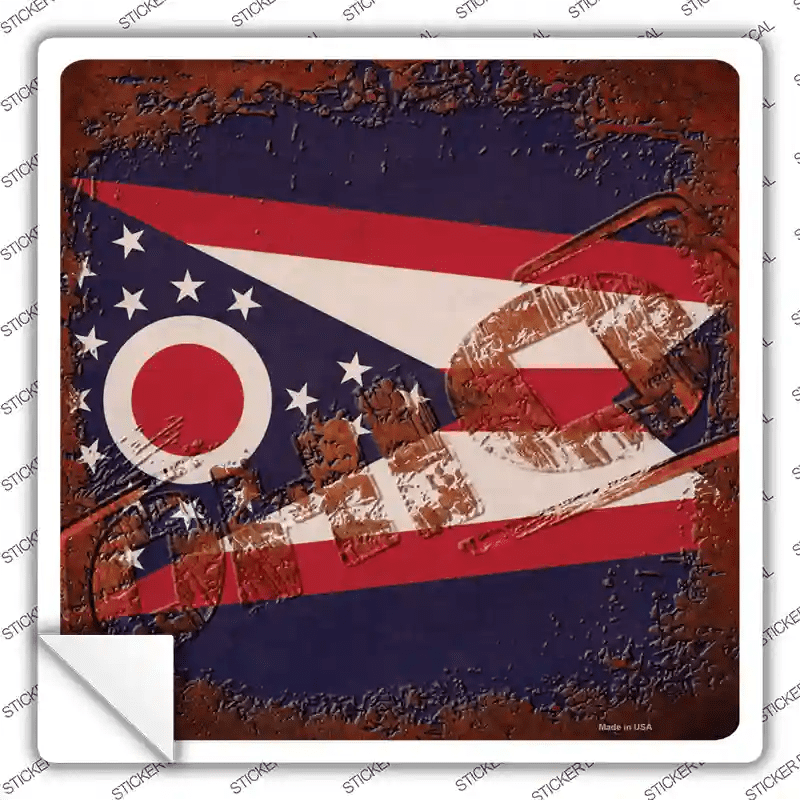 Ohio Rusty Stamped Novelty Square Sticker Decal Small - Walmart.com