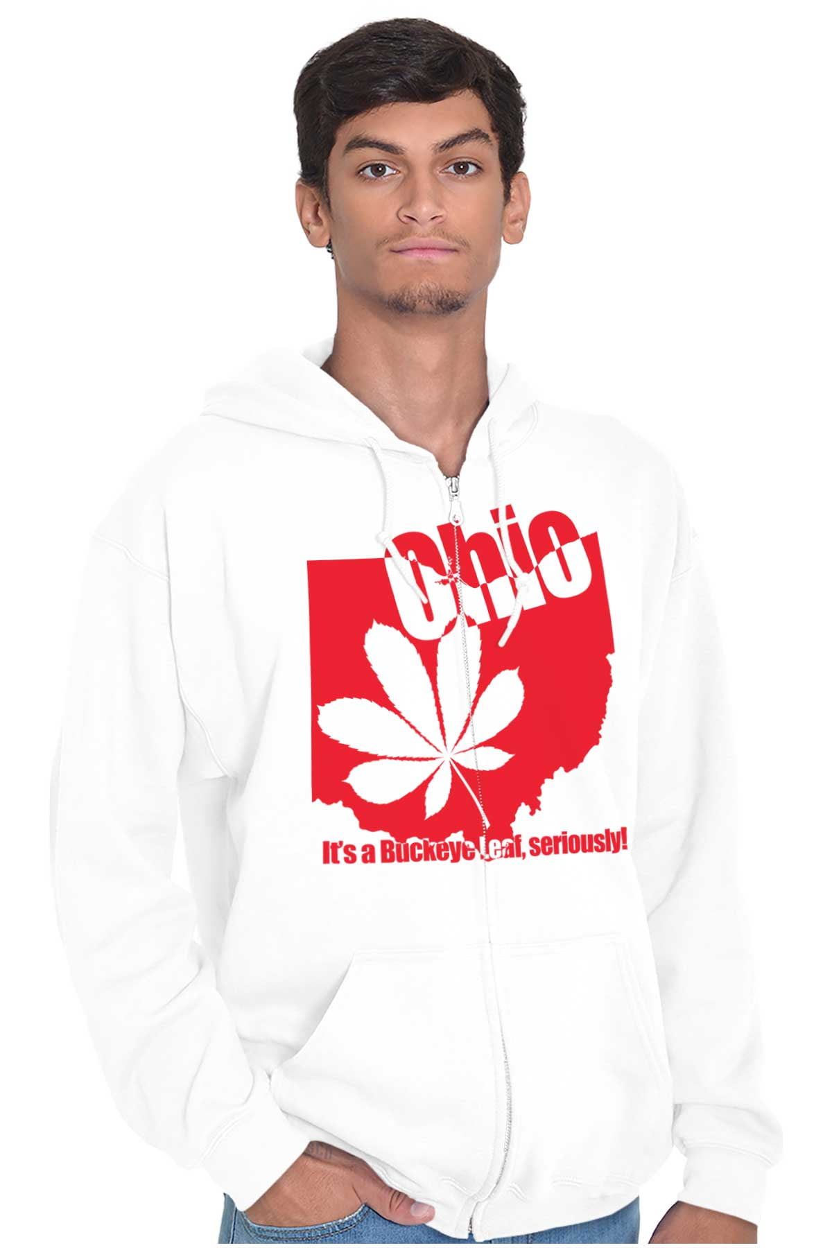 Ohio Shaped State Pride Buckeye Leaf Unisex Plus Size Zip Hoodie Brisco ...