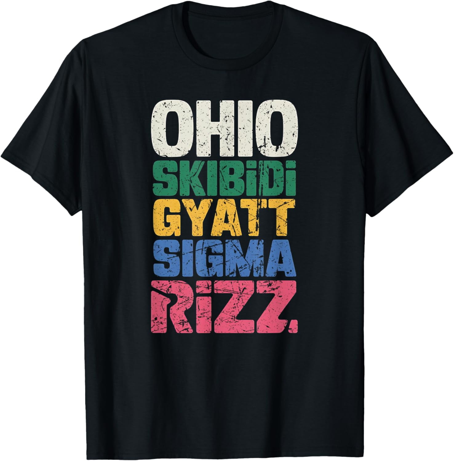 Ohio Skibidi Gyatt Sigma Rizz Funny Meme Vintage Birthday T-Shirt ...