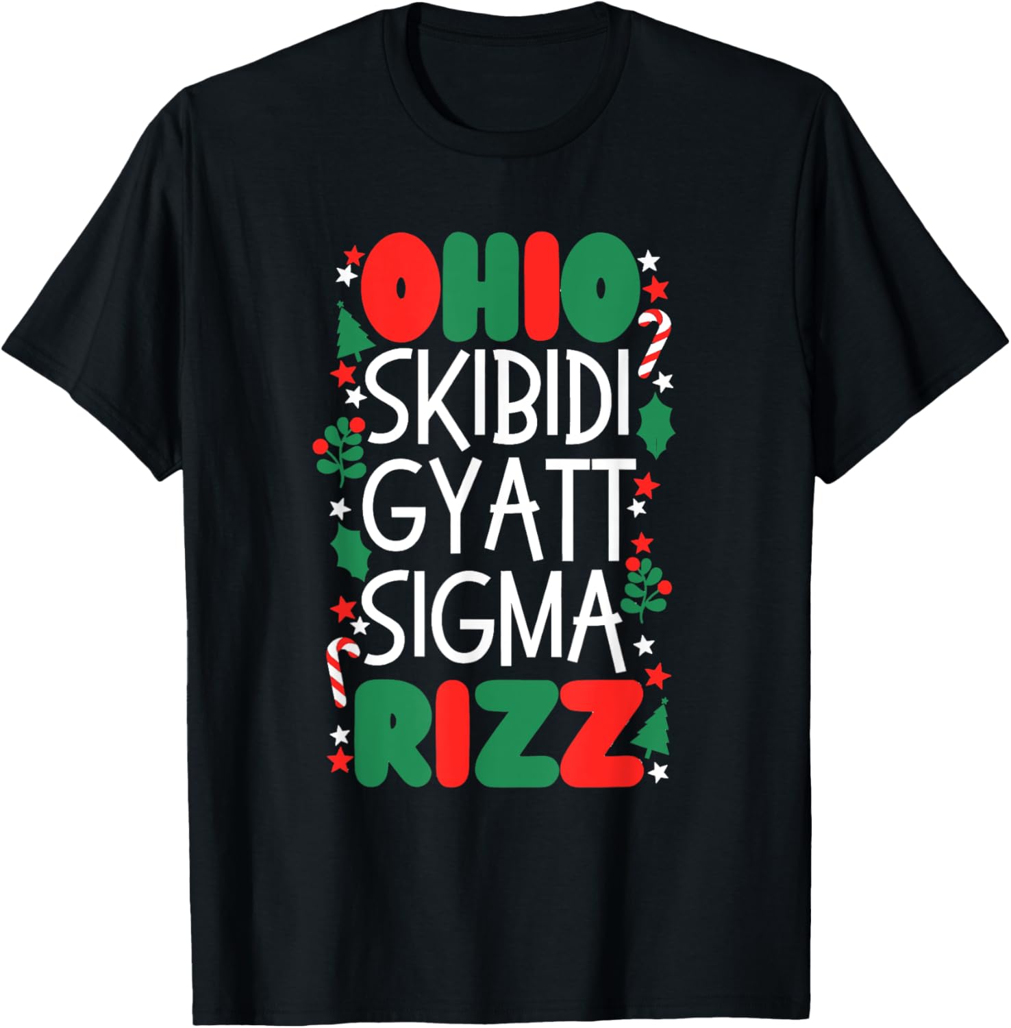 Ohio Skibidi Gyatt Sigma Rizz Gen Alpha Xmas Christmas Party T-Shirt ...