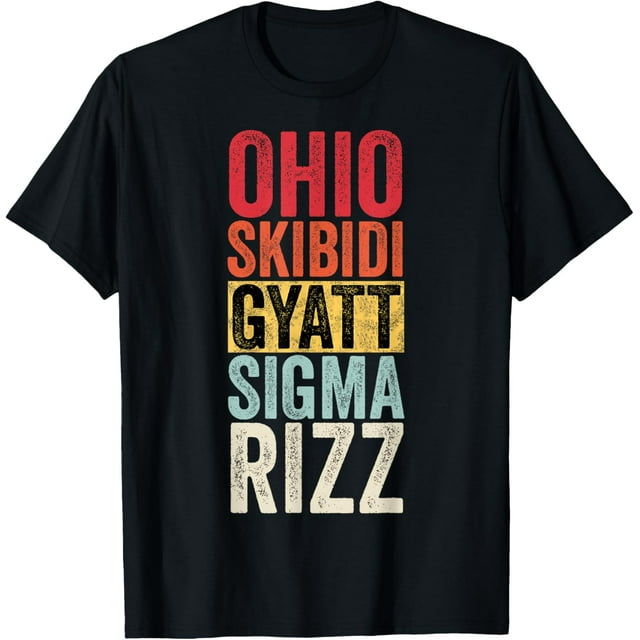 Ohio Skibidi Gyatt Sigma Rizz Kids Youth Funny Slang Meme T-Shirt ...