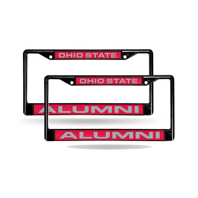 Ohio St. Alumni Black Metal Laser Cut License Plate Frame - Set of 2 ...