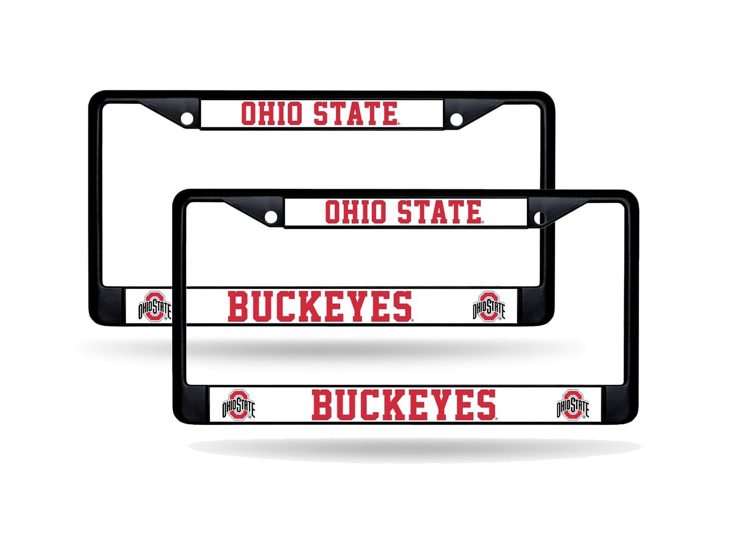 Ohio St NCAA Buckeyes Black Metal (2) License Plate Frame Set - Walmart.com