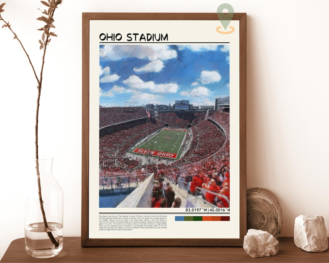 Ohio Stadium Print, Ohio Stadium Wall Art, Ohio Stadium Poster, Ohio ...