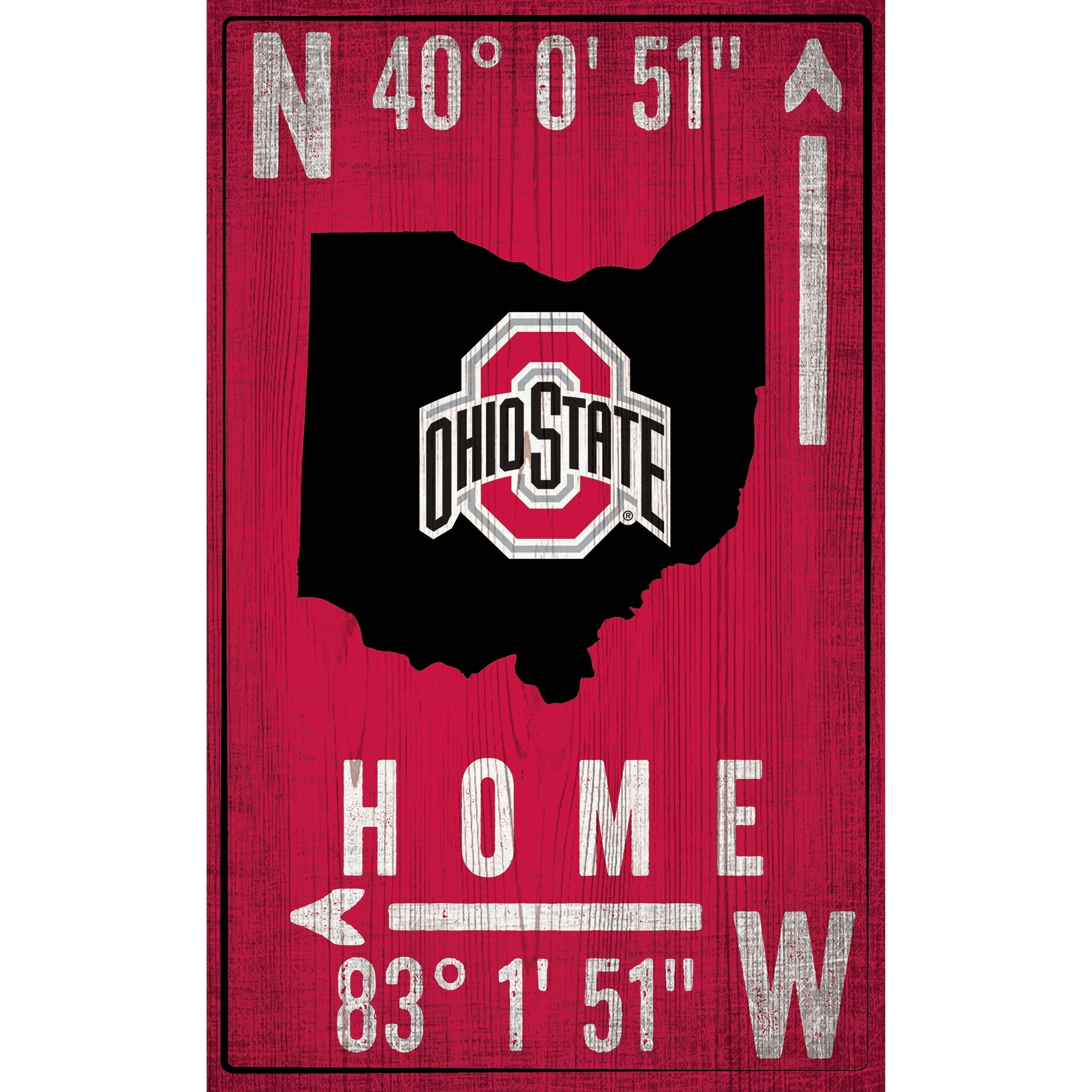 Ohio State Buckeyes 11" x 19" Coordinate Sign - Walmart.com
