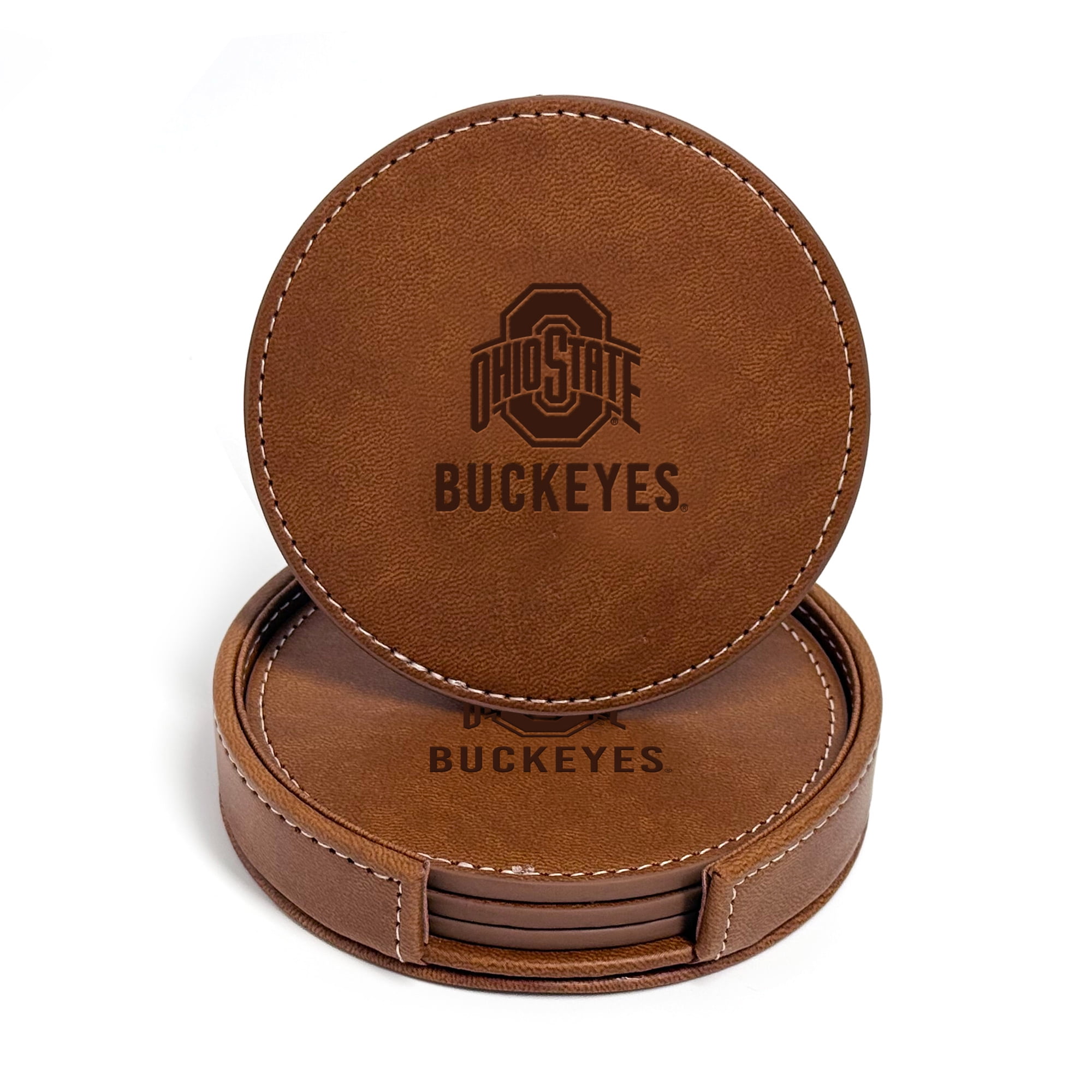 Ohio State Buckeyes 4-Pack Faux Leather Coaster Set - Walmart.com