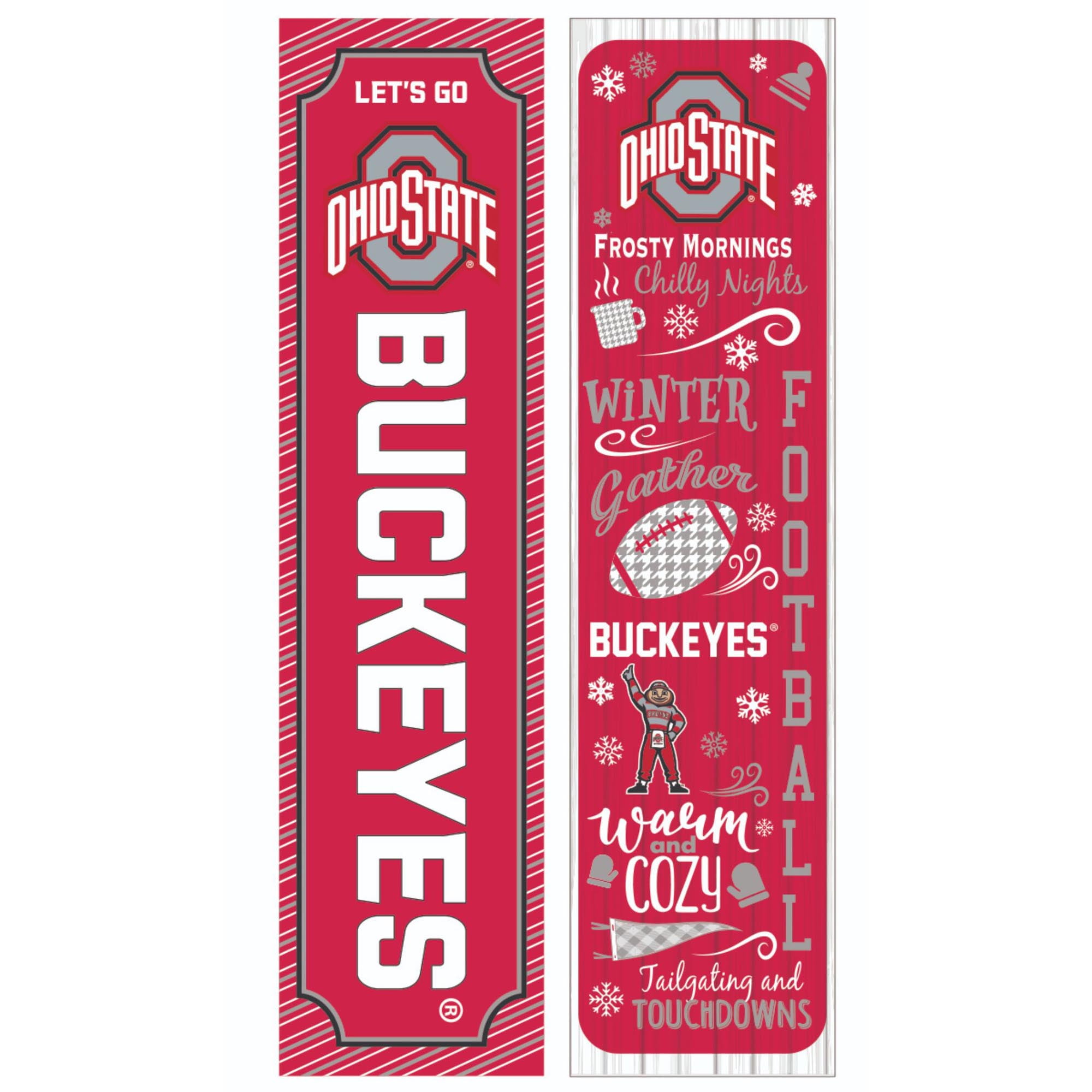 Ohio State Buckeyes 47" Double Sided Winter Leaner Fan Sign - Walmart.com