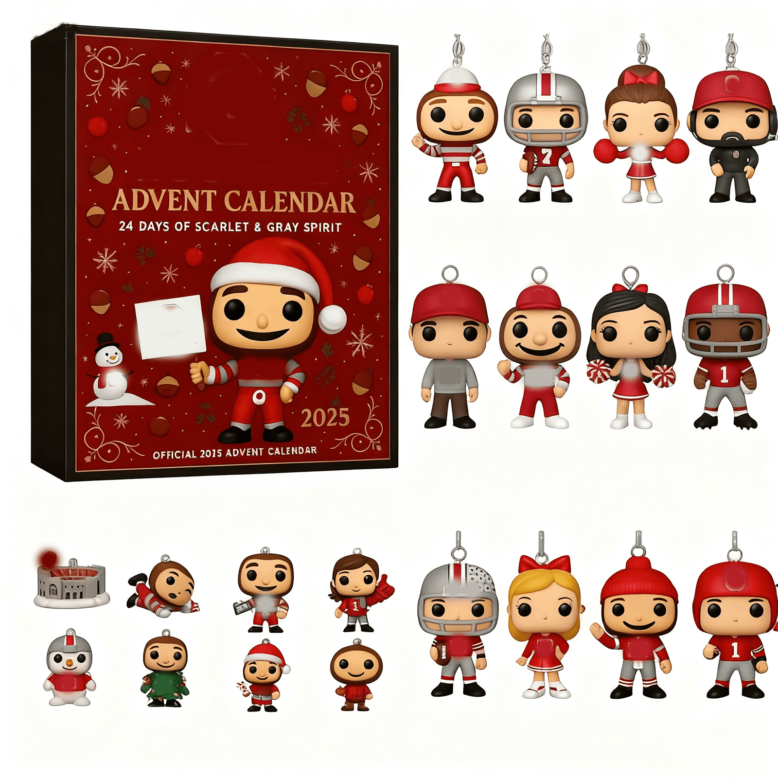Ohio State Buckeyes Advent Calendar 2025, 24 Collectible Ornaments with ...
