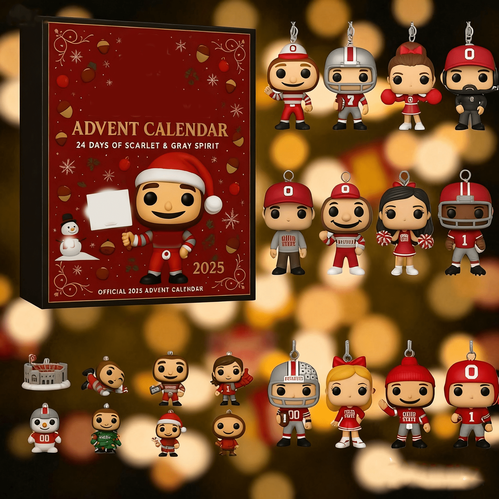Ohio State Buckeyes Advent Calendar 2025, 24 Collectible Ornaments with ...