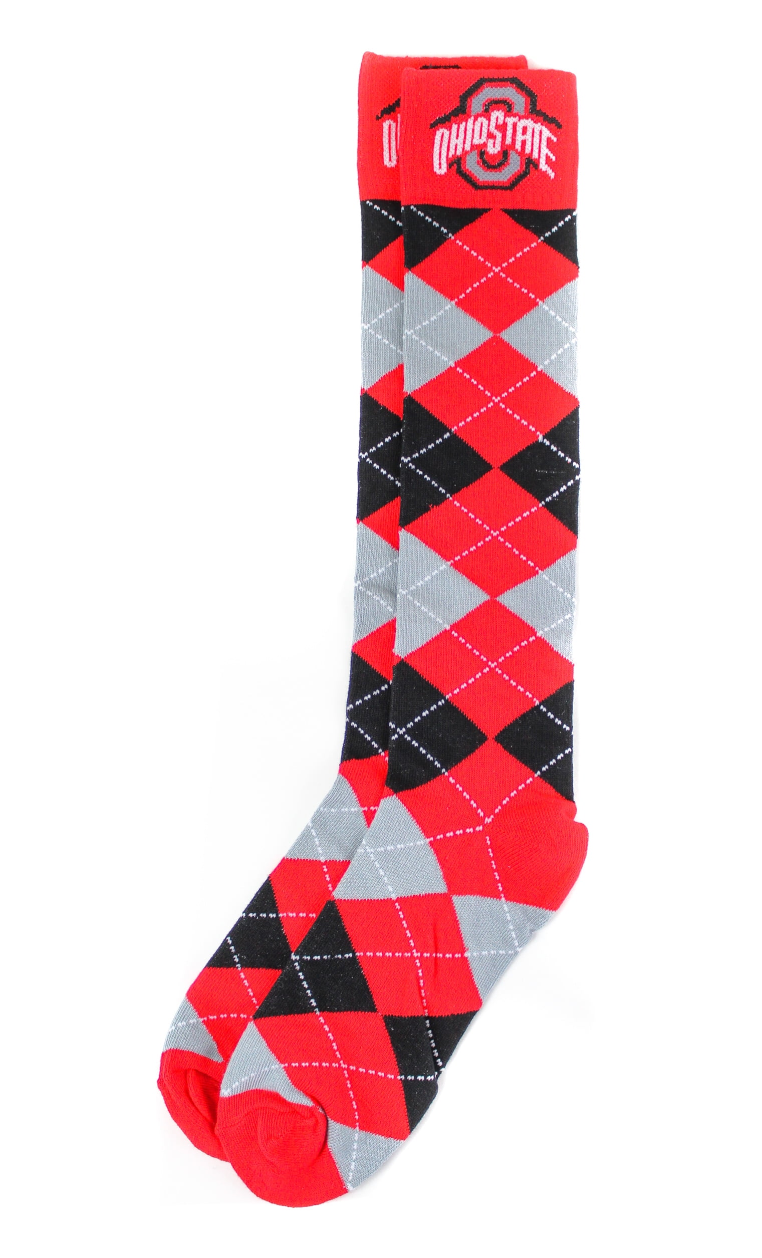 Donegal Bay Ohio State Buckeyes Argyle Knee-High Socks Red/Gray/Black ...