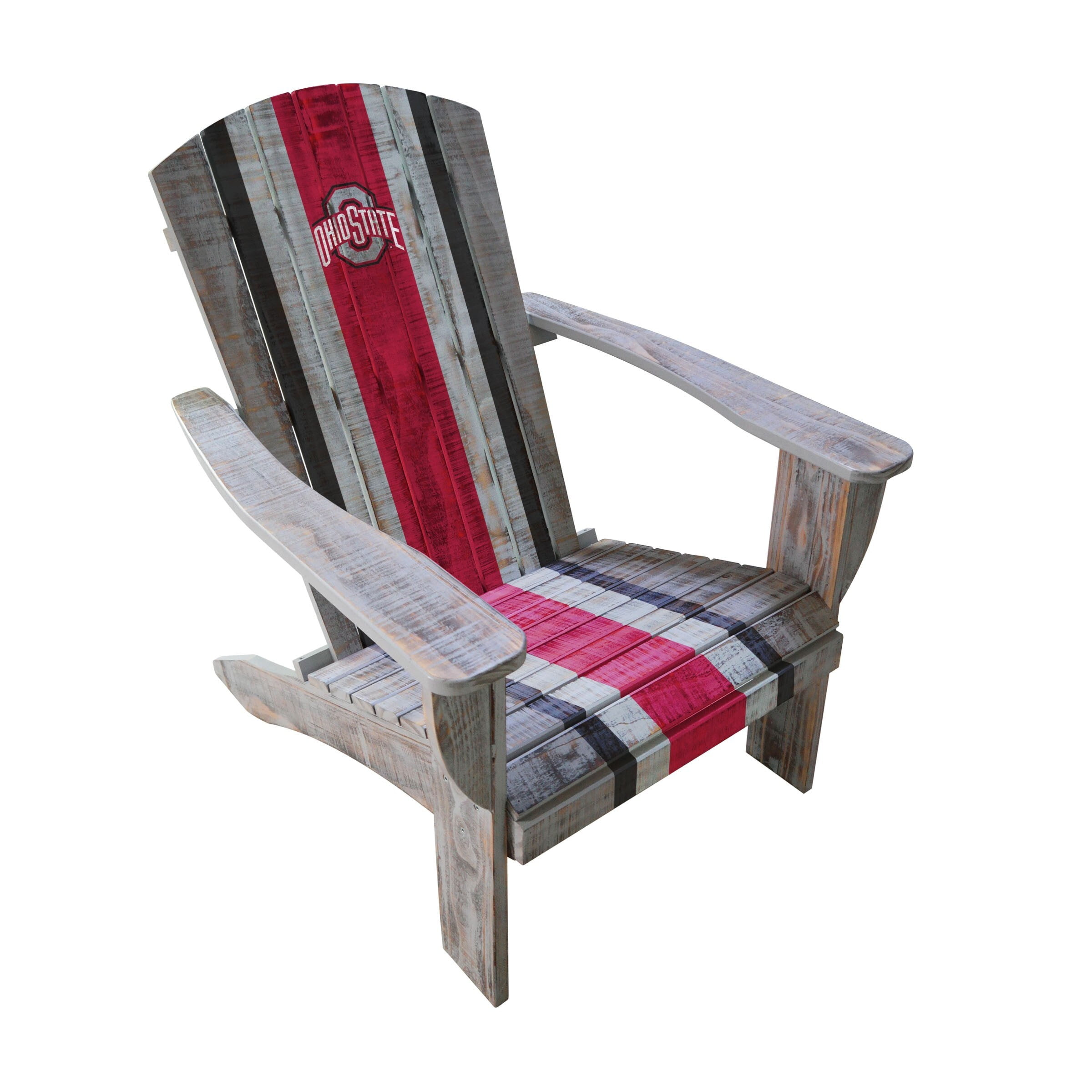 Ohio State Buckeyes Distressed Wood Adirondack Chair - Walmart.com