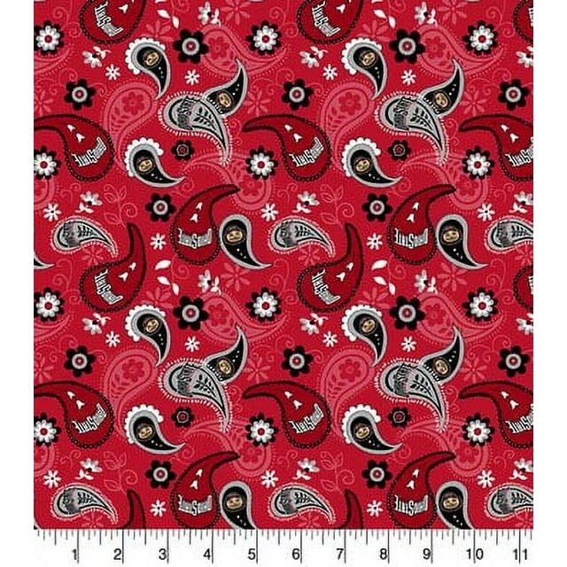 Ohio State Buckeyes Paisely Cotton Fabric-Sold by the Yard - Walmart.com