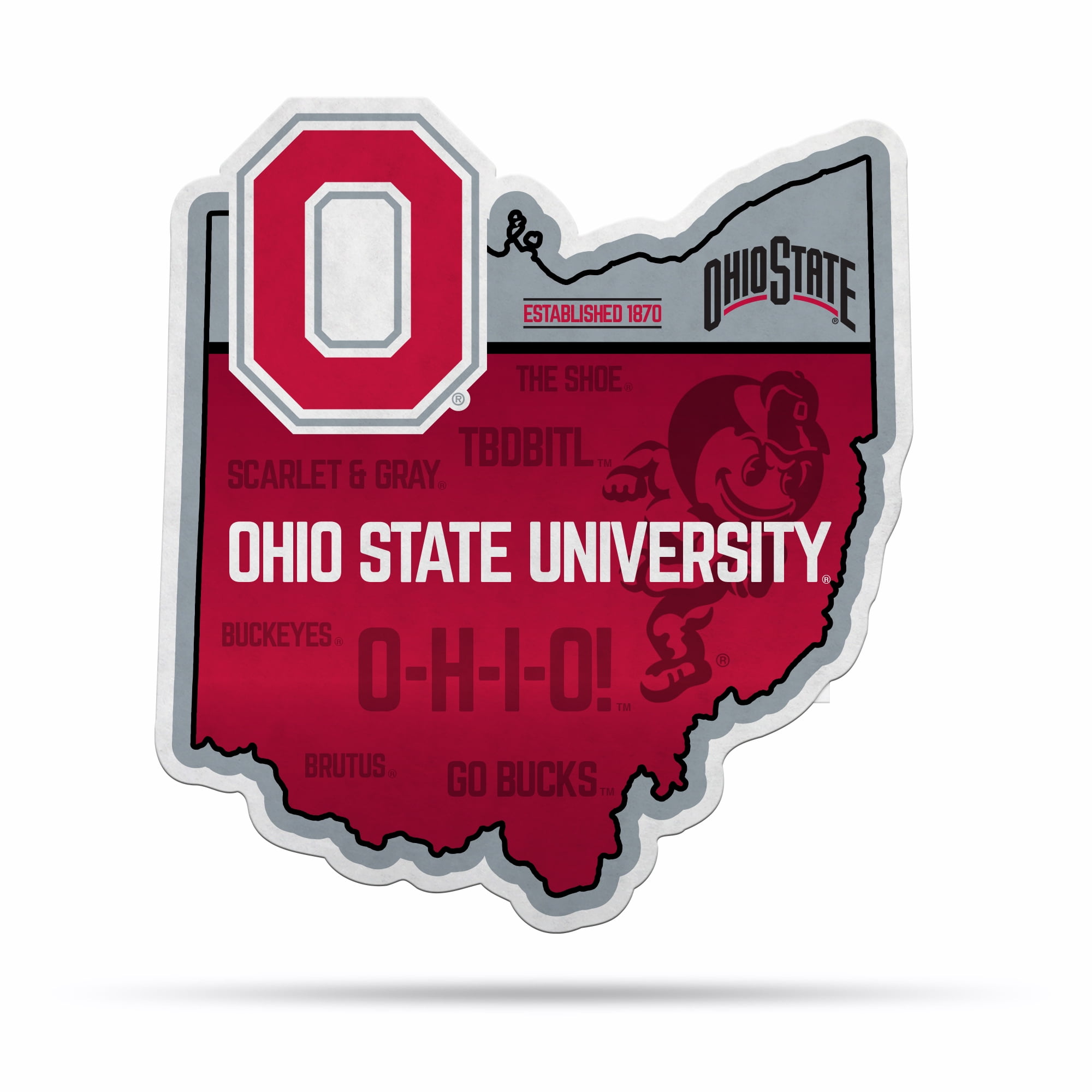 OHIO STATE UNIVERSITY 18" STATE SHAPE PENNANT - Walmart.com