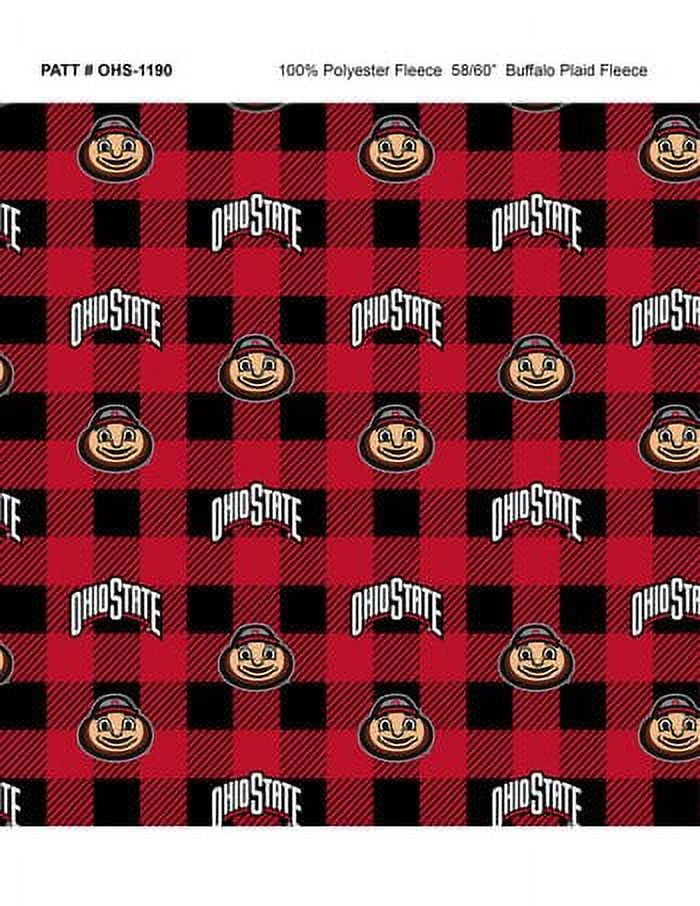 Ohio State Buffalo Plaid Fleece Crafting Fabric, by the yard - Walmart.com