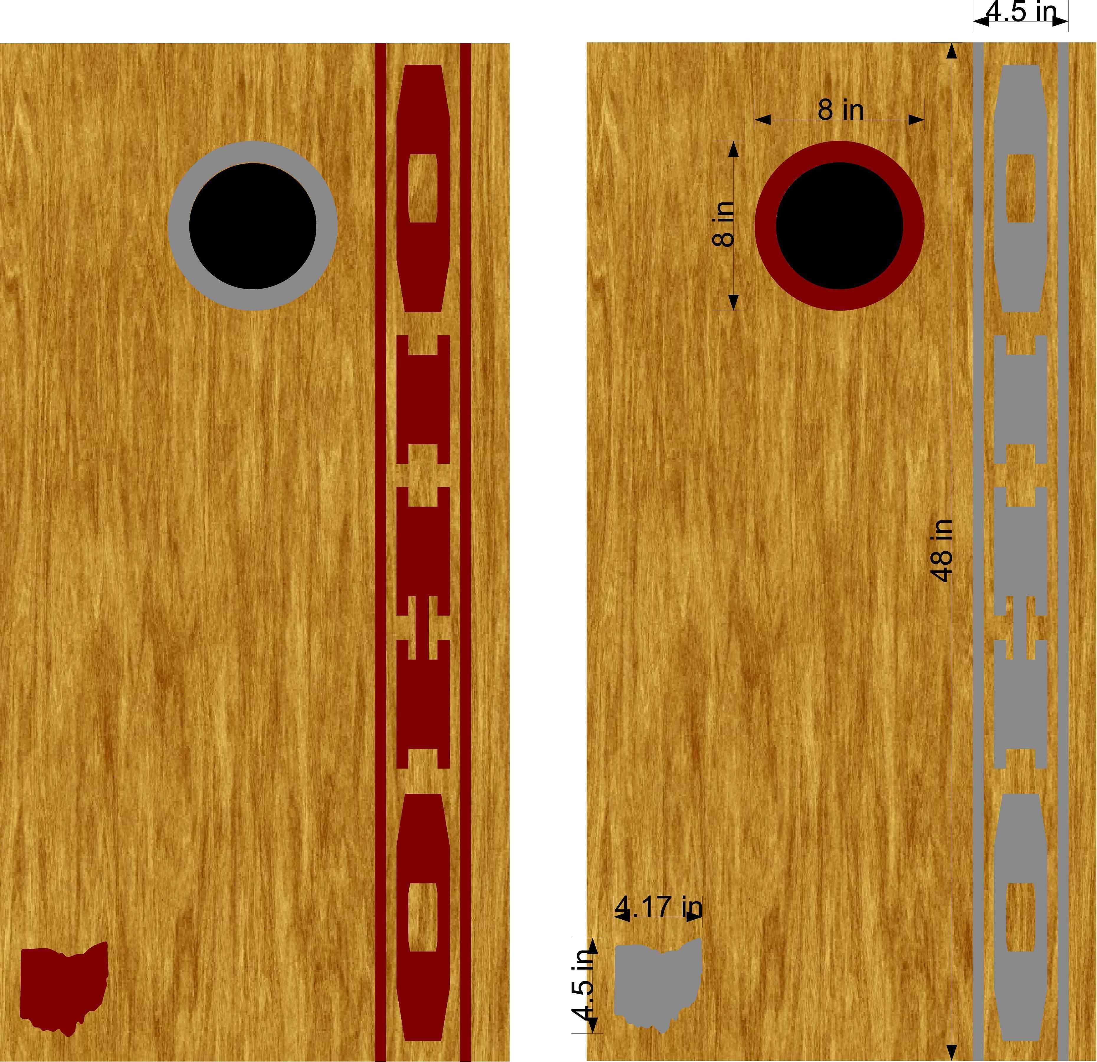 Ohio State Cornhole Board Vinyl Decal Sticker for Custom Games ...