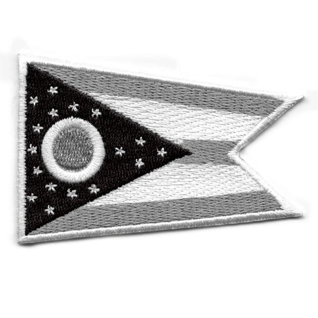 Ohio State Flag Patch Grayscale Embroidered Iron On - Walmart Business ...