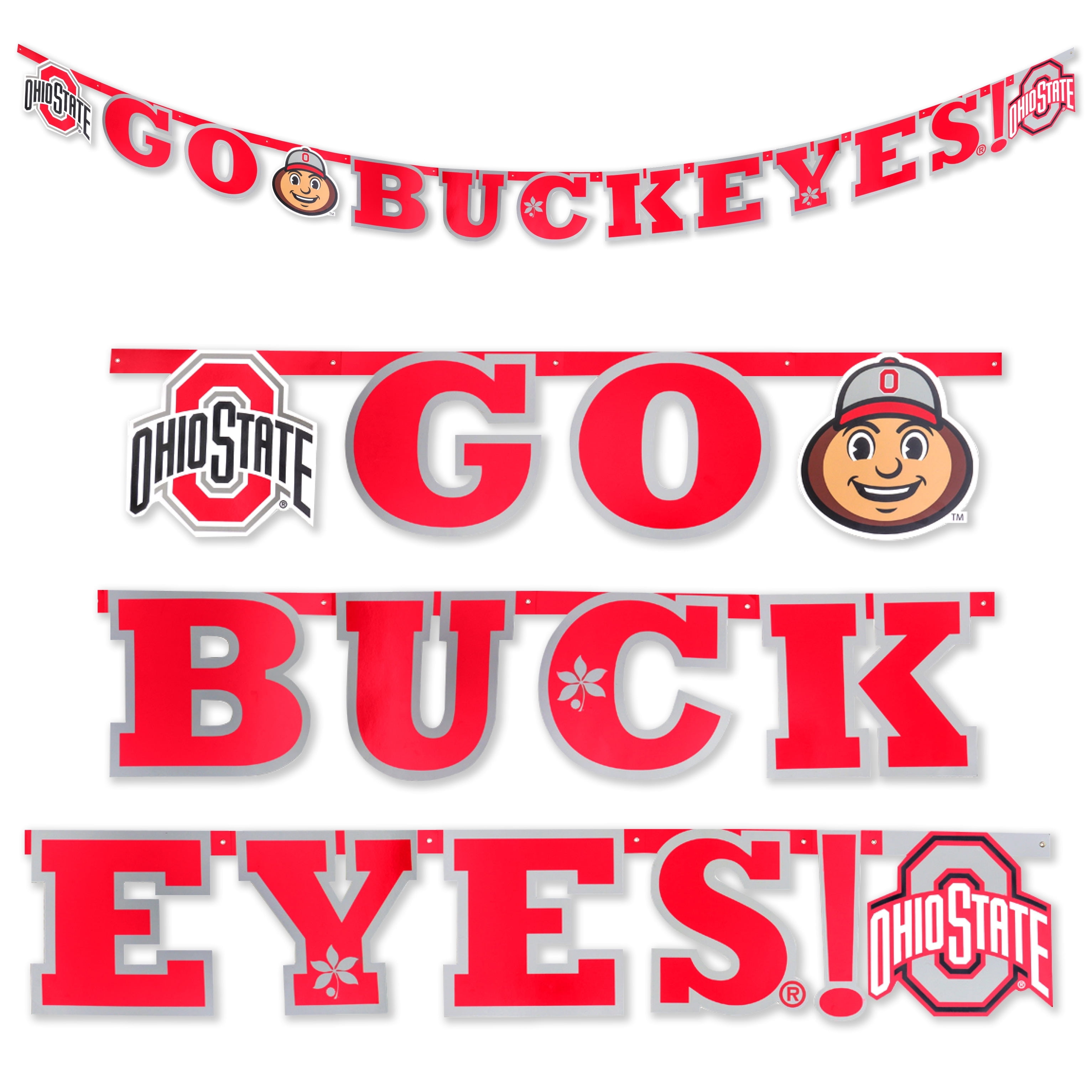 Ohio State-Go Buckeyes Banner! 8 ft. long banner, featuring Brutus, is ...