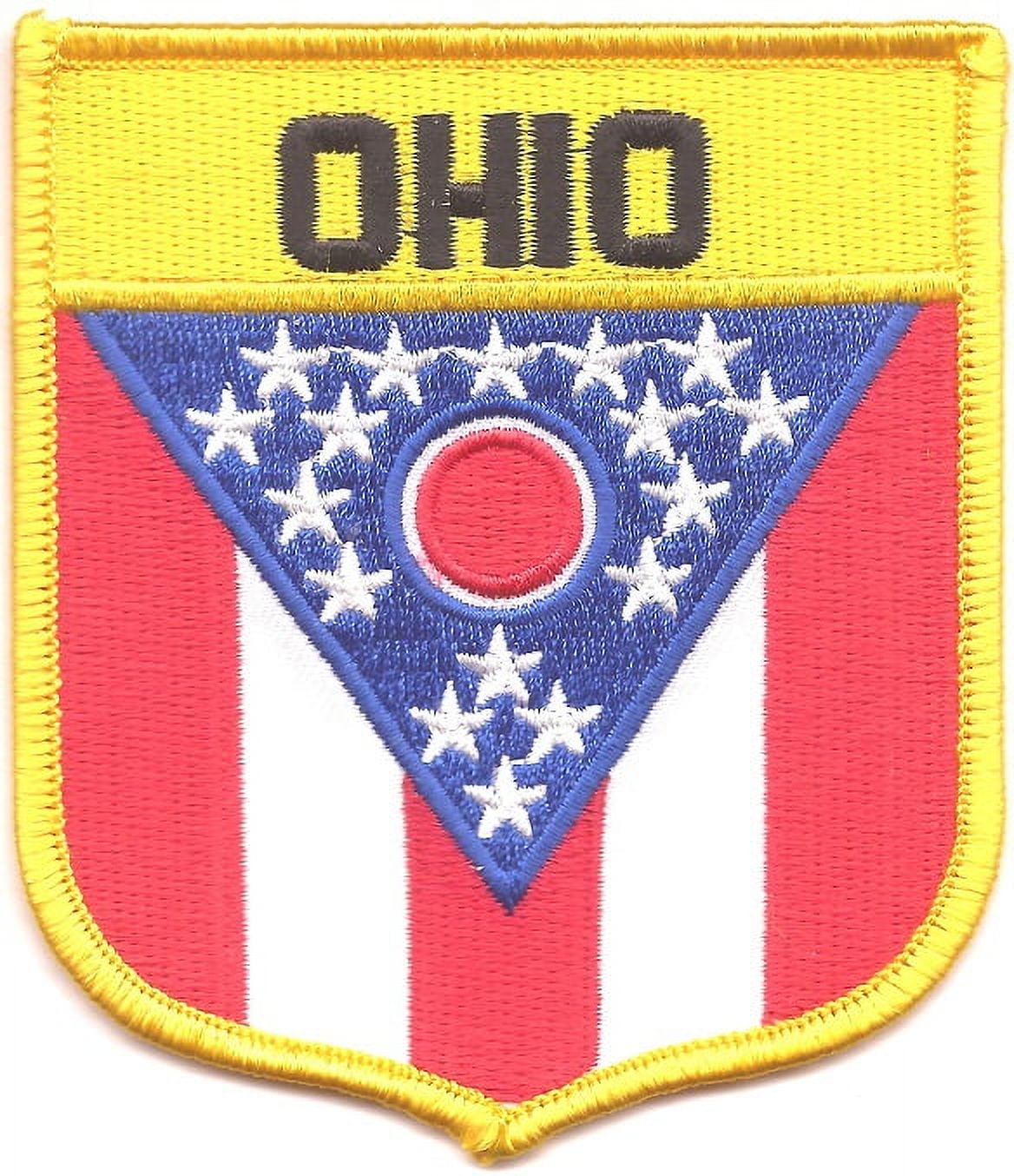 Ohio State Shield Patch; Measure 3 1/8'" x 3 1/2", Embroidered Iron On ...