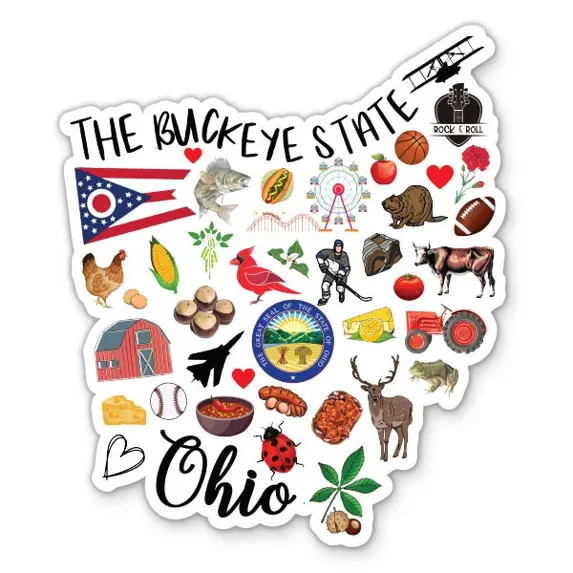 Ohio State Travel Sticker Phone Decal Water Bottle Stickers Car Decals ...