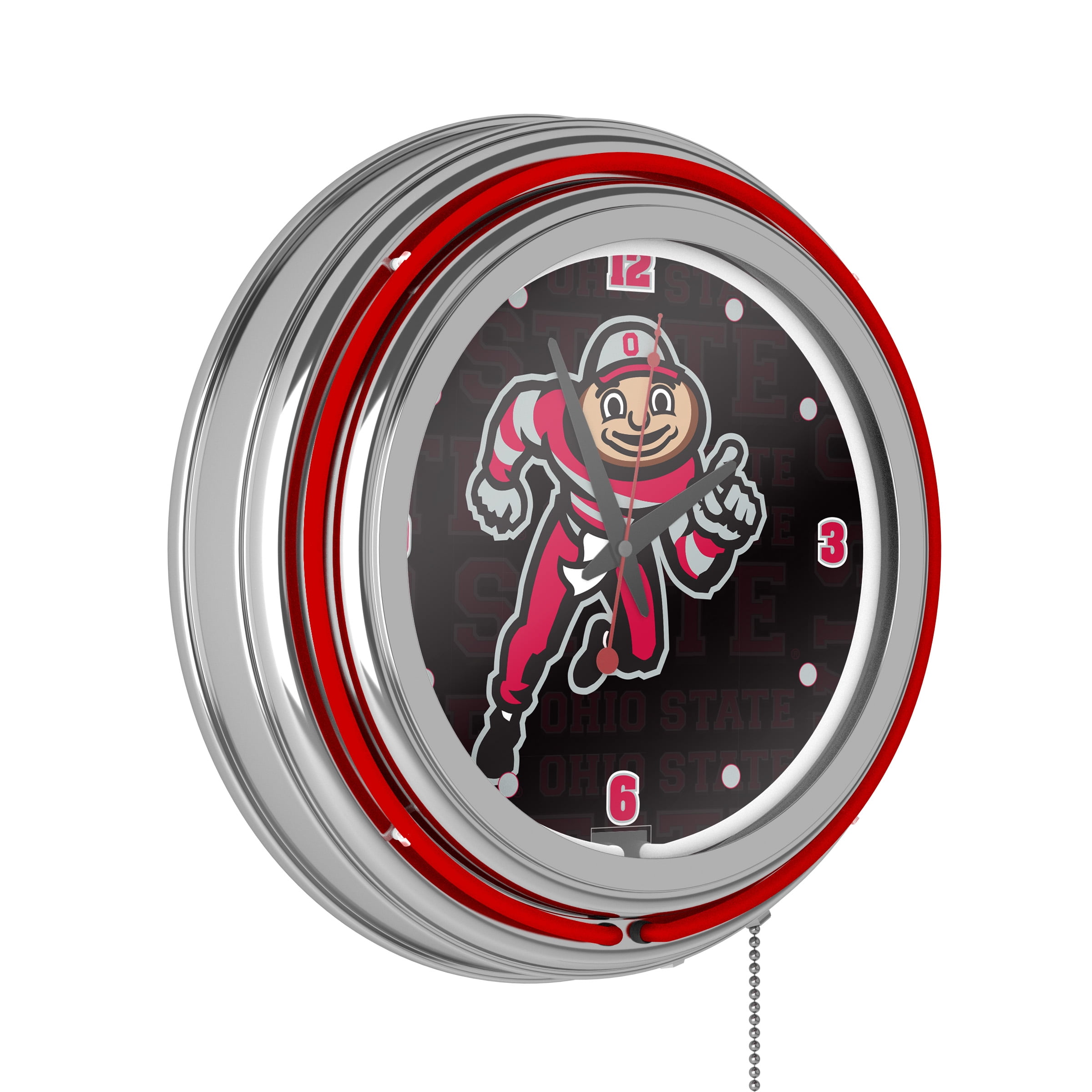 Ohio State University Brutus Dash Retro Neon Analog Wall Clock with ...