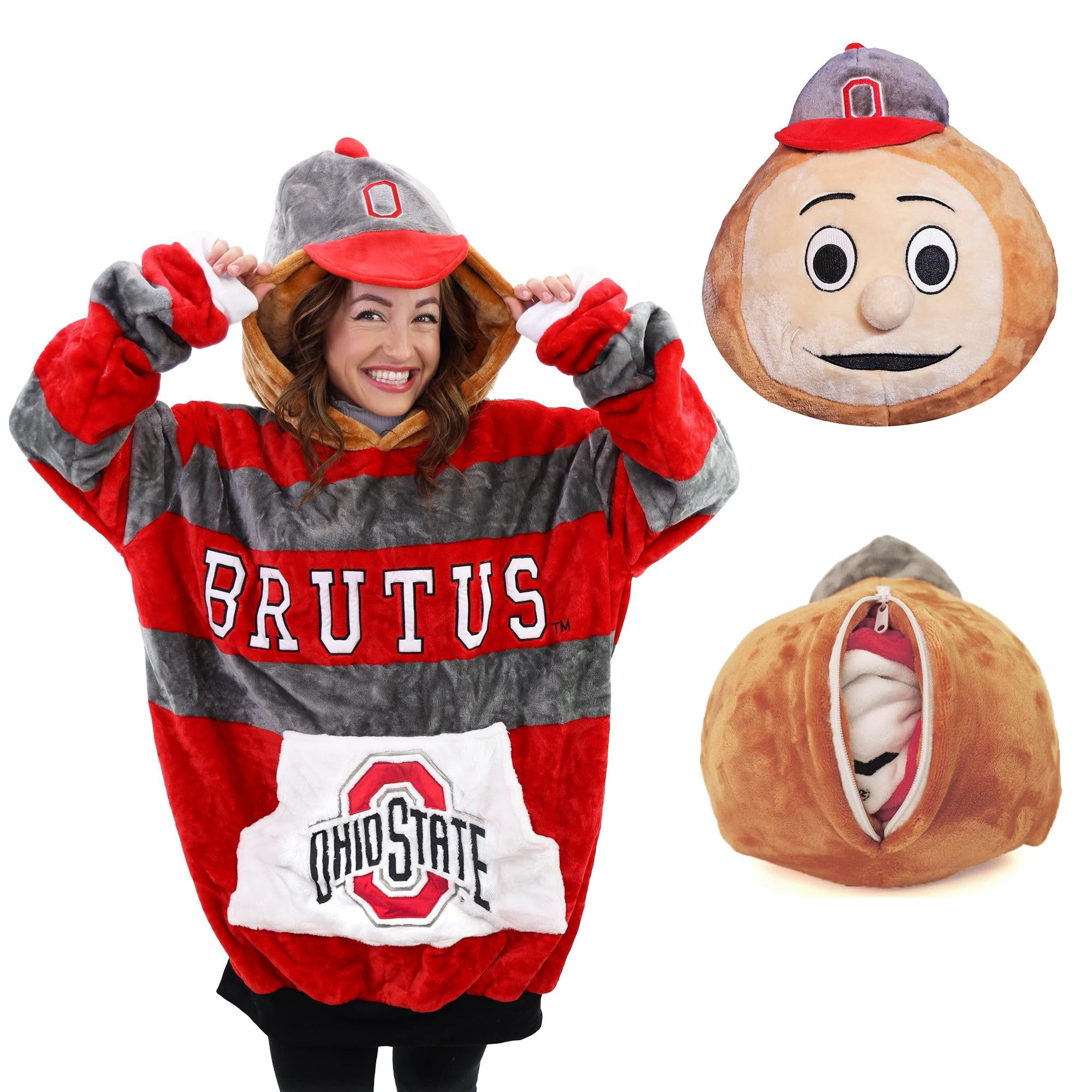 Ohio State University Brutus Buckeye 2-in-1 Oversized Hoodie Blanket ...