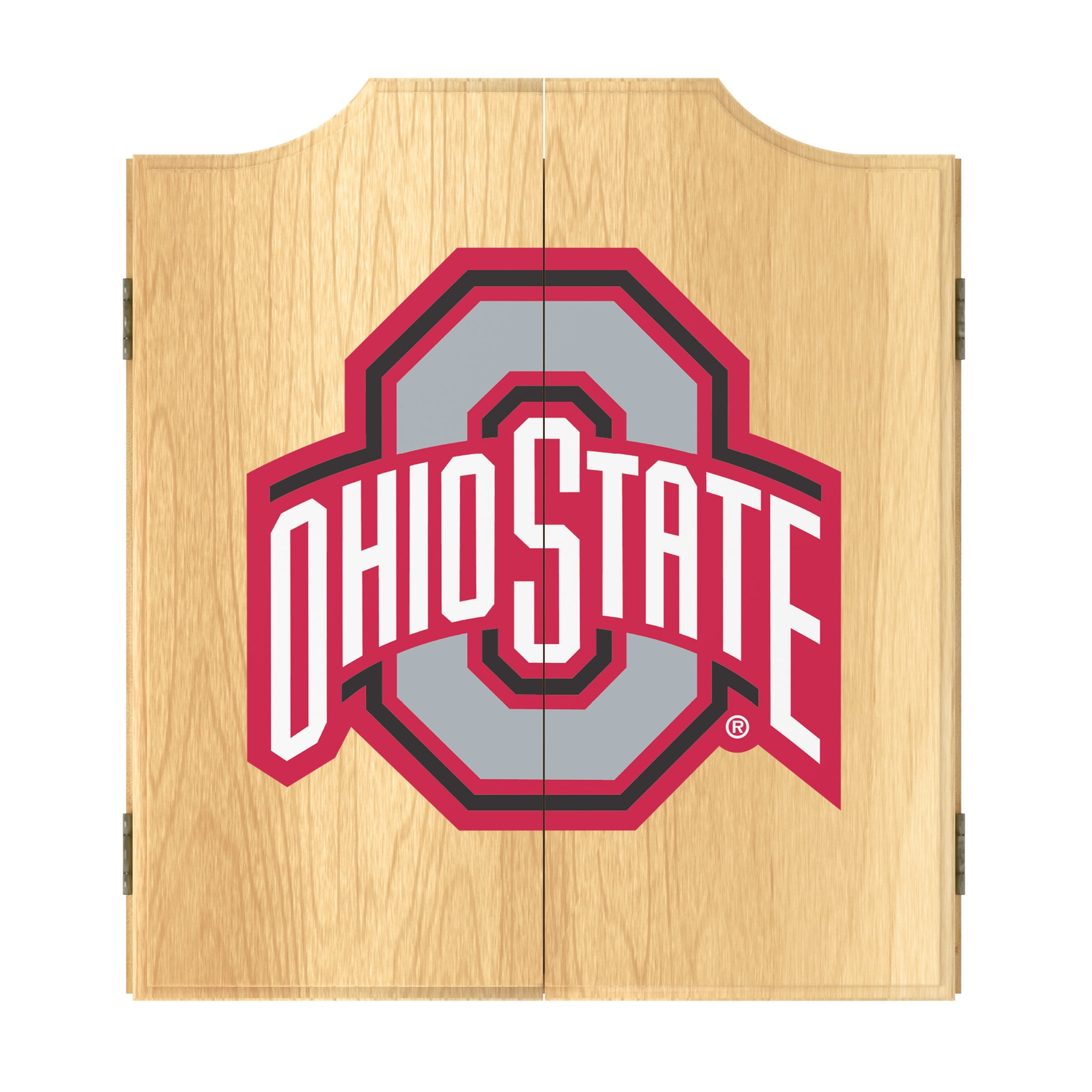 Ohio State University Logo Black Dart Board Cabinet Set with 6 Steel ... Ohio State University Logo Black Dart Board Cabinet Set with 6 Steel ...