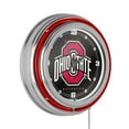 Ohio State University Logo Black Retro Neon Analog Wall Clock with Pull ...
