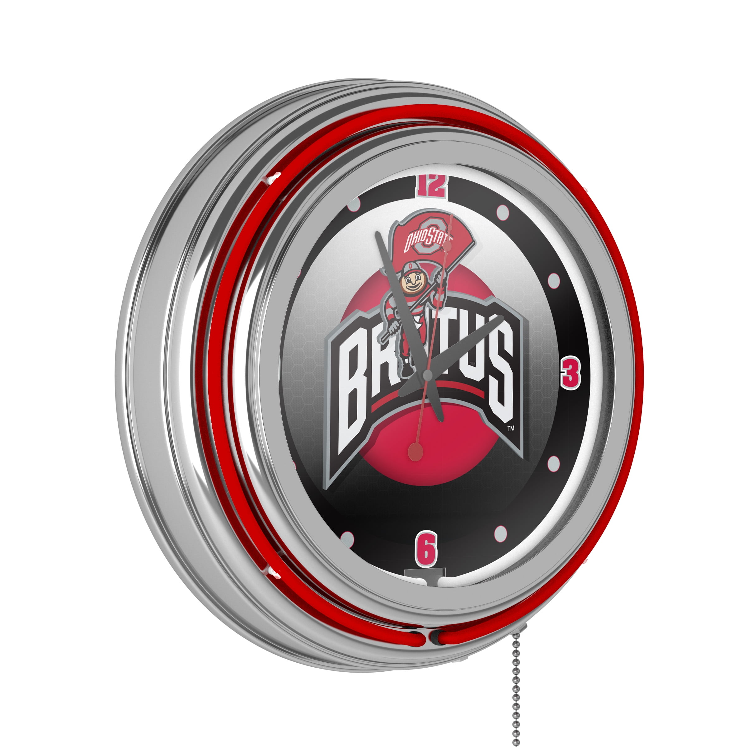 Ohio State University Rushing Brutus Retro Neon Analog Wall Clock with ...