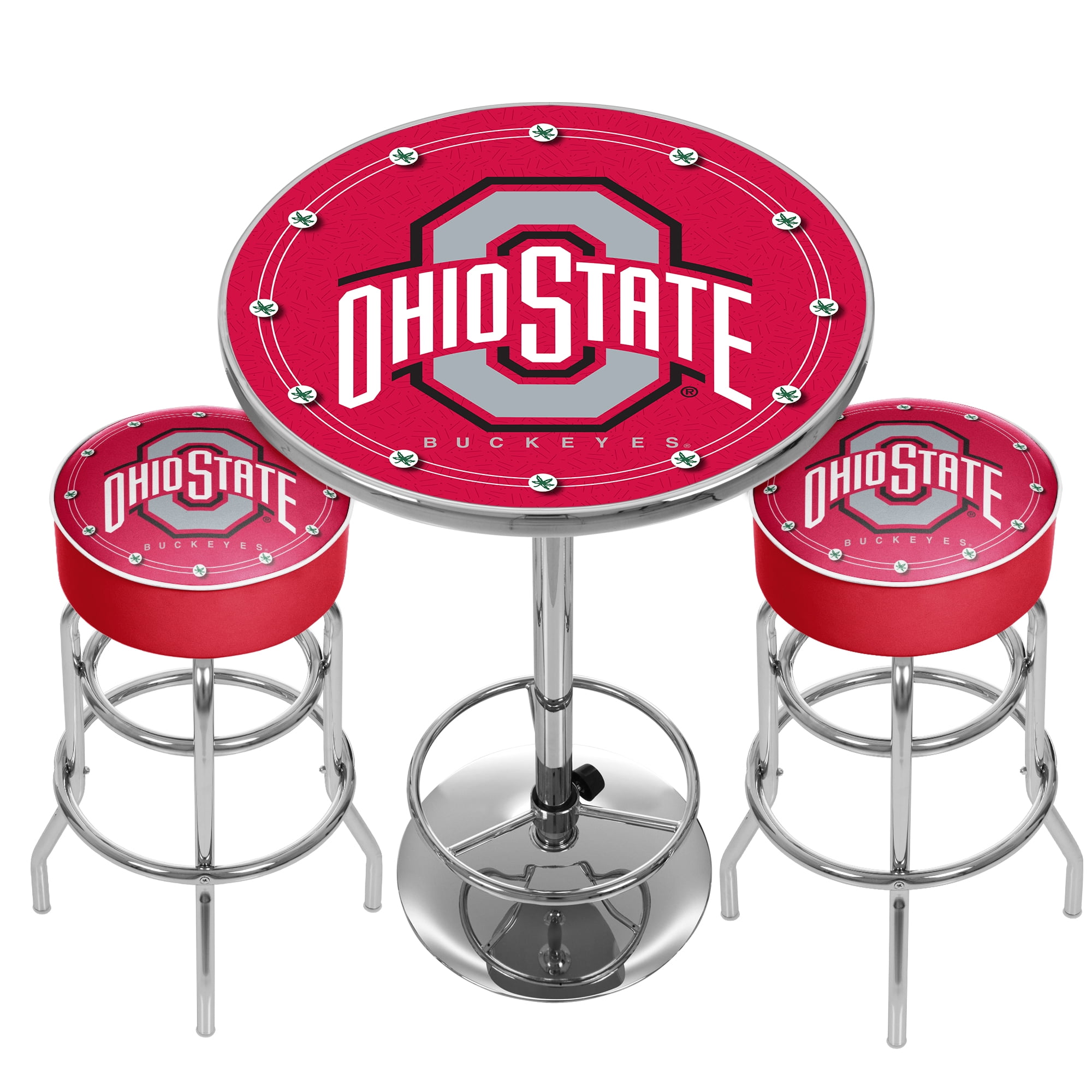 Ohio State University Scarlet Gameroom Combo - Table and 2 Bar Stool ...