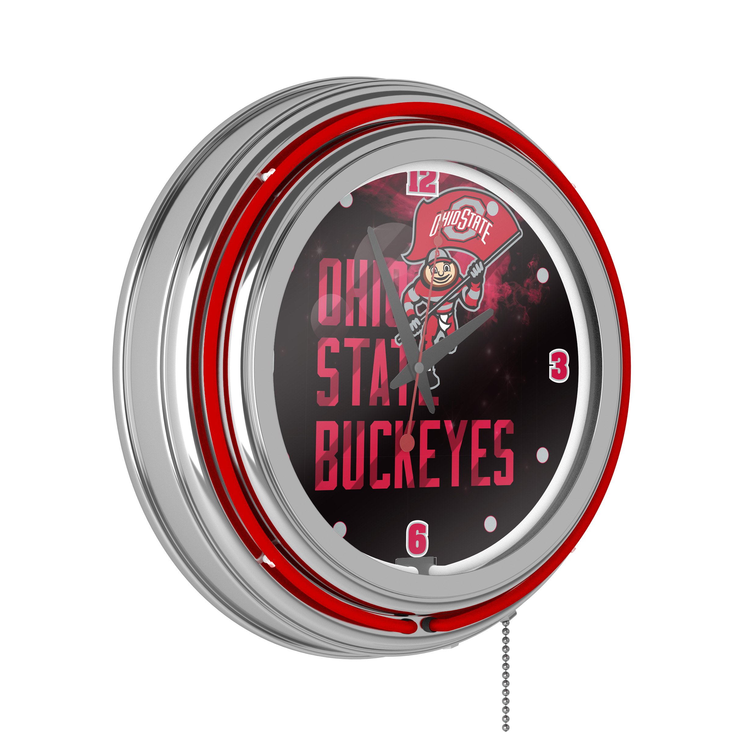 Ohio State University Smoking Brutus Retro Neon Analog Wall Clock with ...
