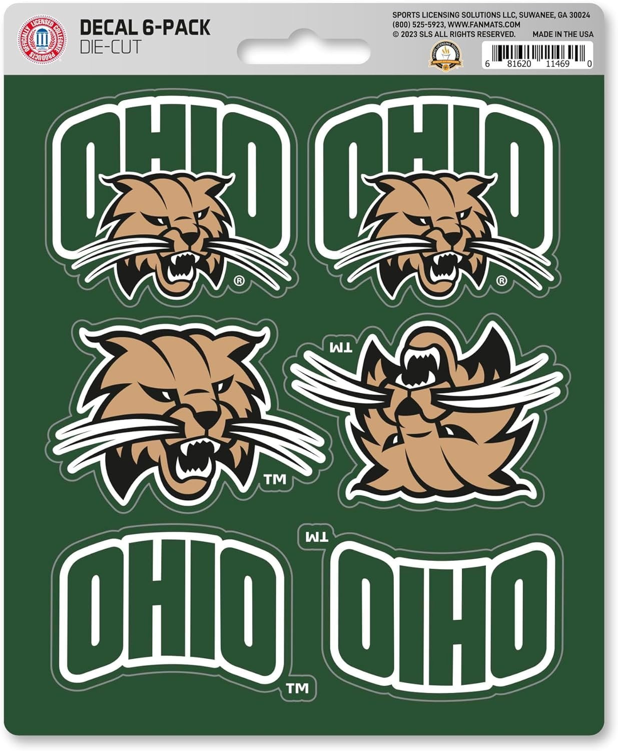Ohio University Bobcats 6-Piece Decal Sticker Set, 5x6 Inch Sheet, Gift ...