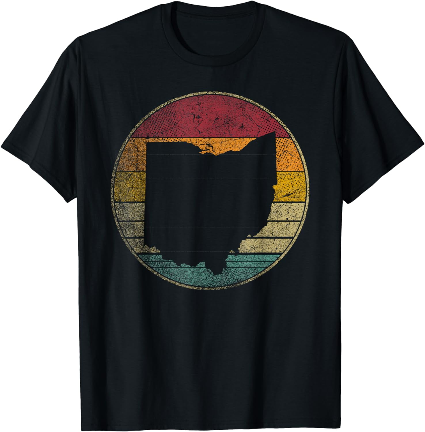 Ohio Vintage Distressed Retro Style Silhouette State T-Shirt - Walmart.com