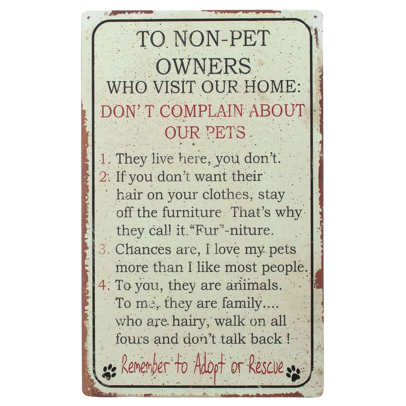 Ohio Wholesale Non Pet People Rules Sign from Our Pets Collection ...