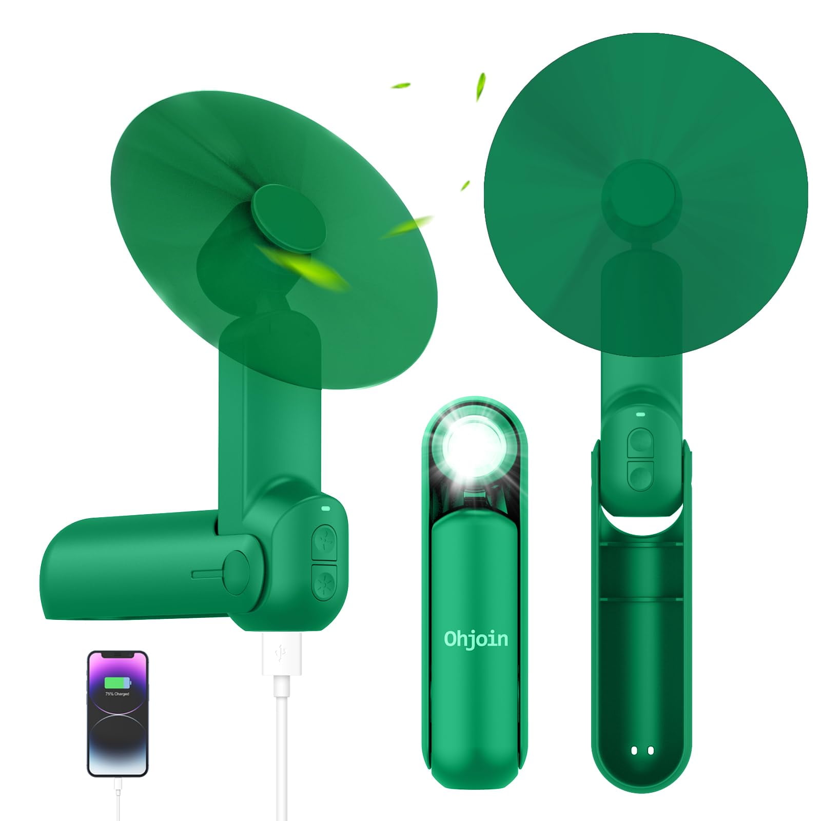 Ohjoin 4 IN 1 Portable Mini Handheld Fan,Personal Foldable Pocket Fan ...