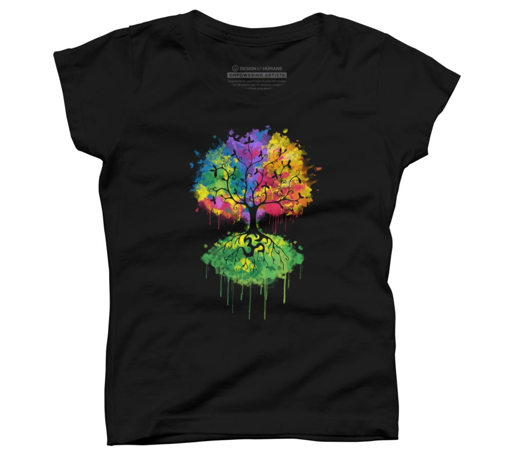 Ohm Tree Girls Black Graphic Tee - Design By Humans XL - Walmart.com