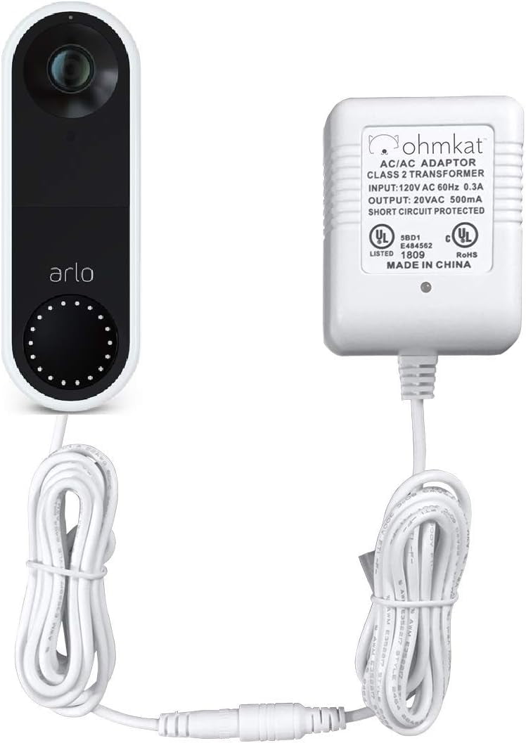 OhmKat Video Doorbell Power Supply - Compatible with Arlo Video ...