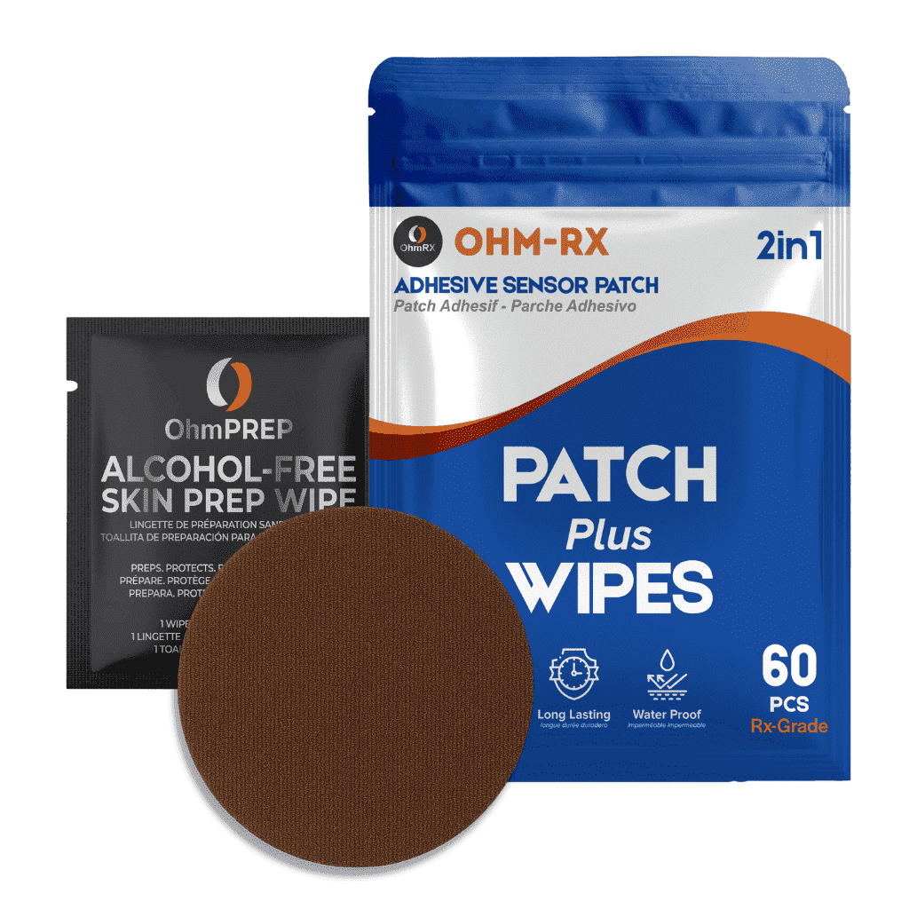 OhmRx Libre 2 & Libre 2 Plus Adhesive Patch + OHM PREP Skin Prep Wipe ...