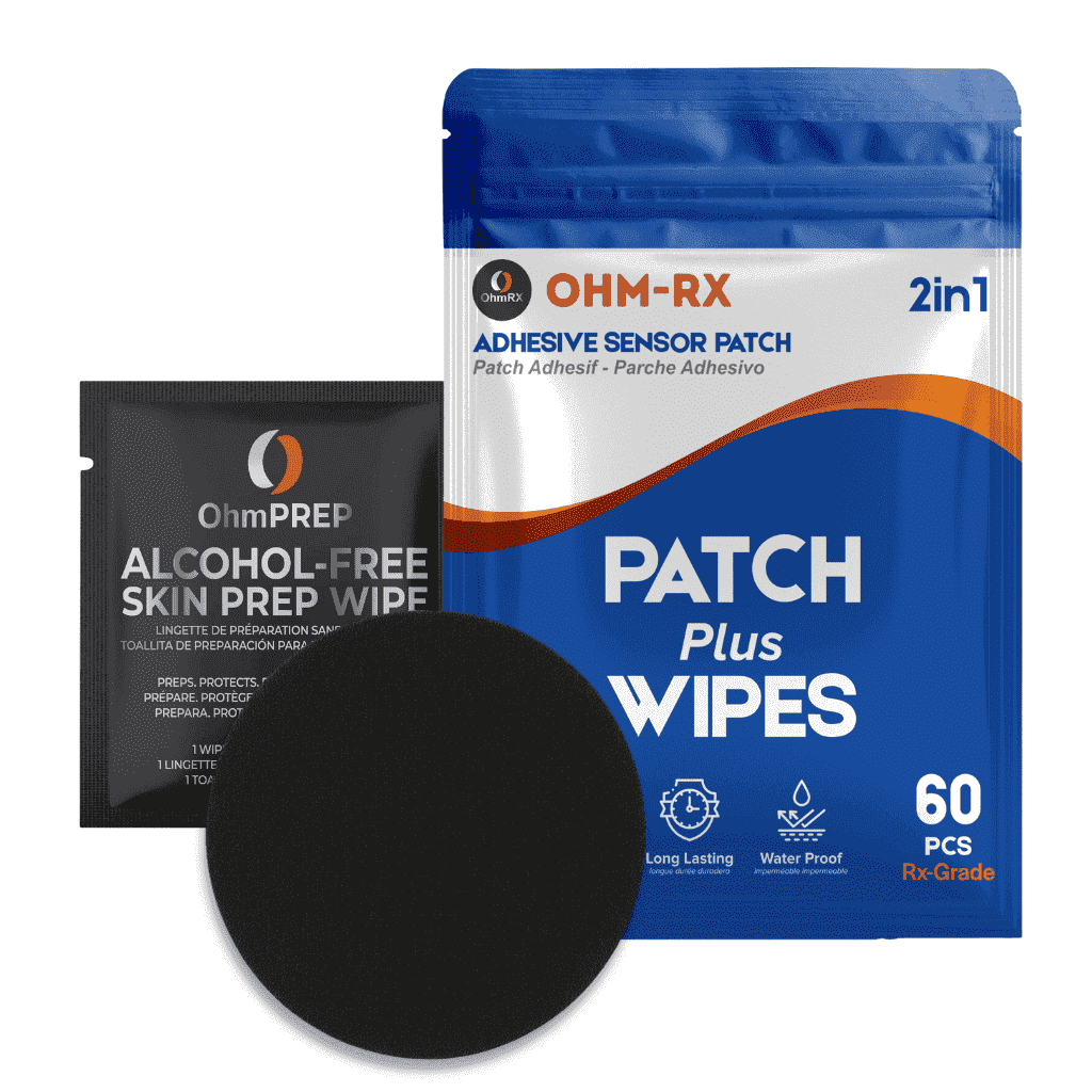 OhmRx Libre 3, Libre 3 Plus & Lingo Adhesive Patch + OHM PREP Skin Prep ...