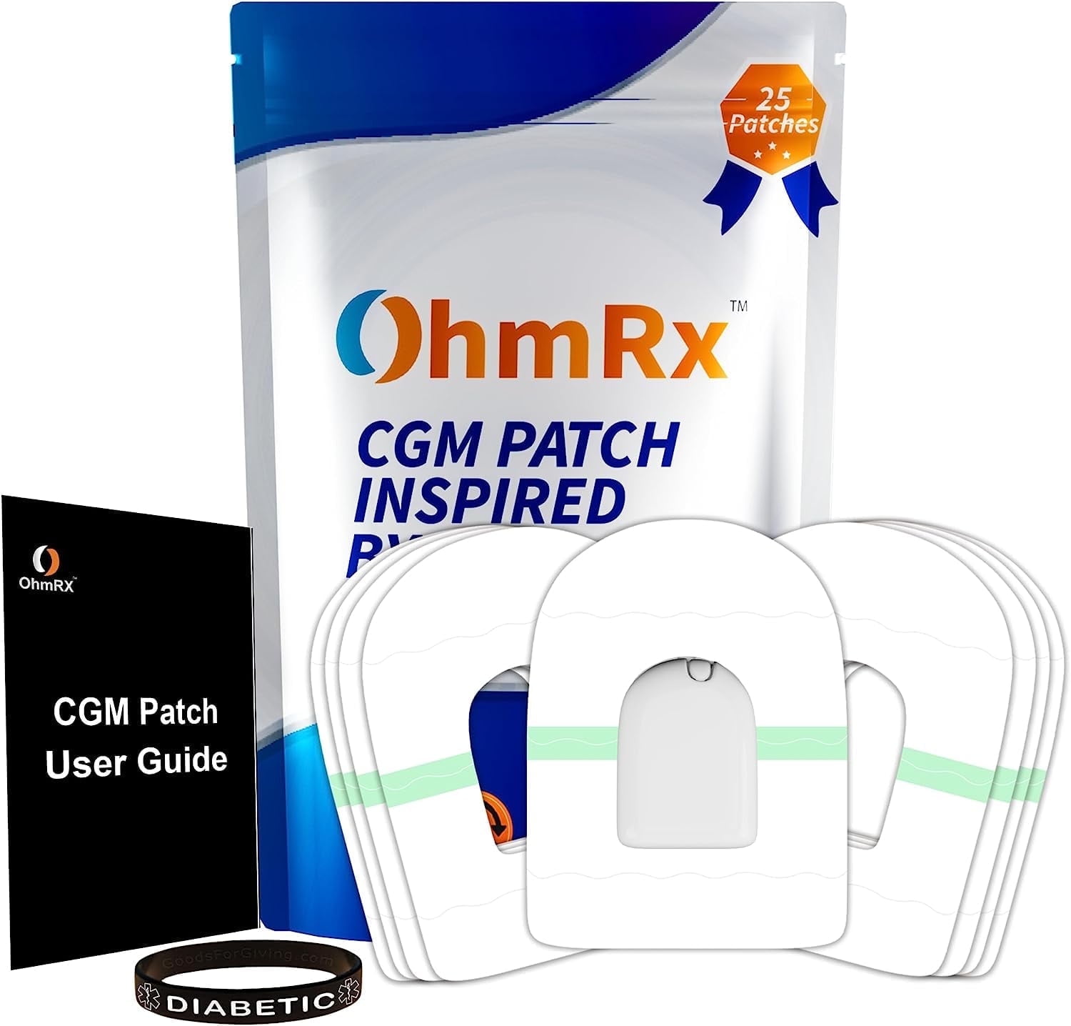 OhmRx Omnipod 5 Waterproof Adhesive Patches - Combo Pack of 25 Clear ...