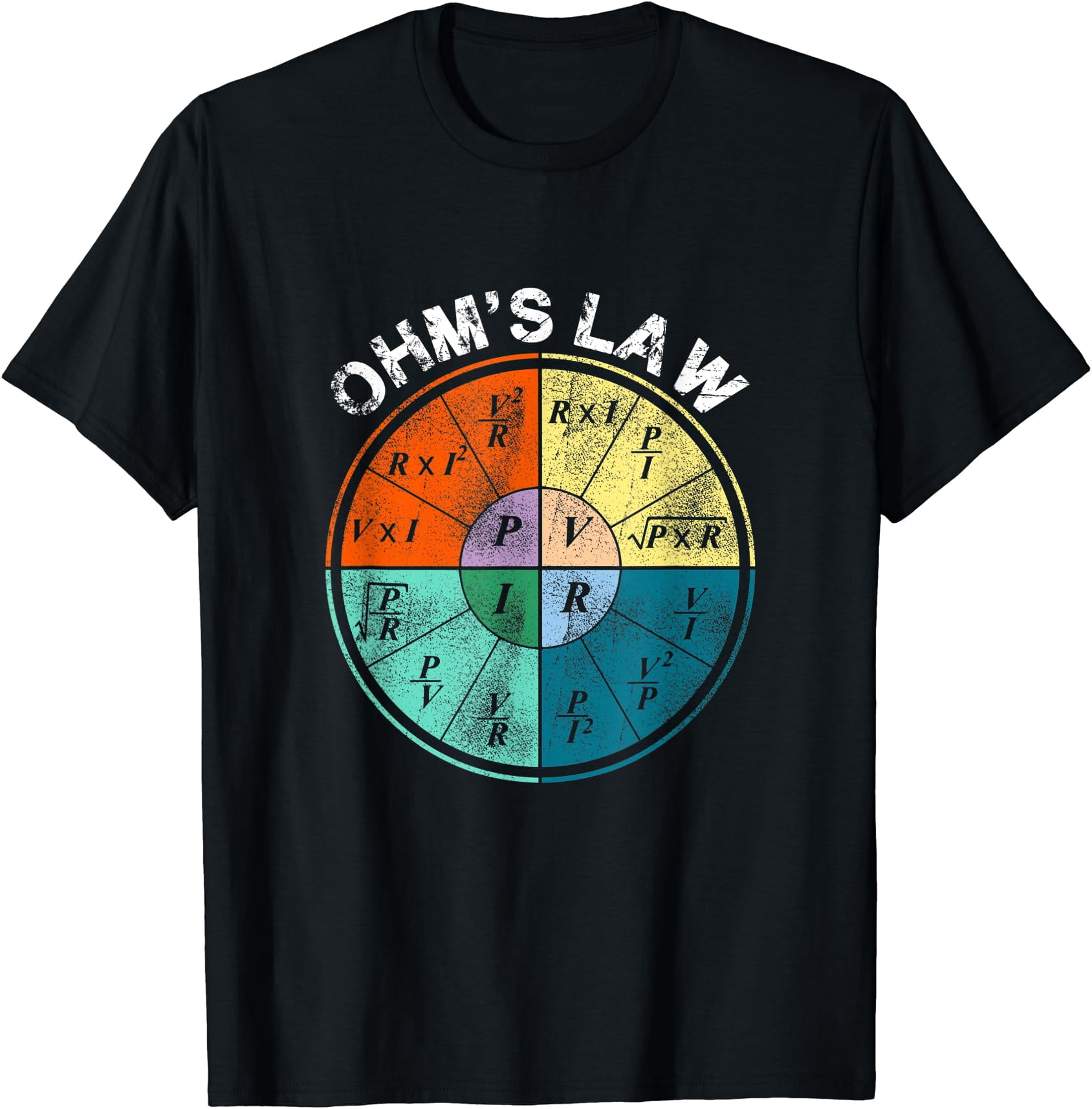 Ohms Law Current Resistance Power Voltage Pie Chart T-Shirt - Walmart.com