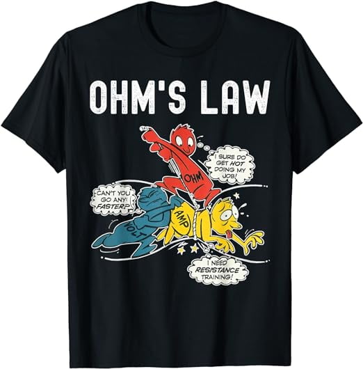 Ohms Law Funny Electricity Explained Electrical Engineer T-Shirt ...