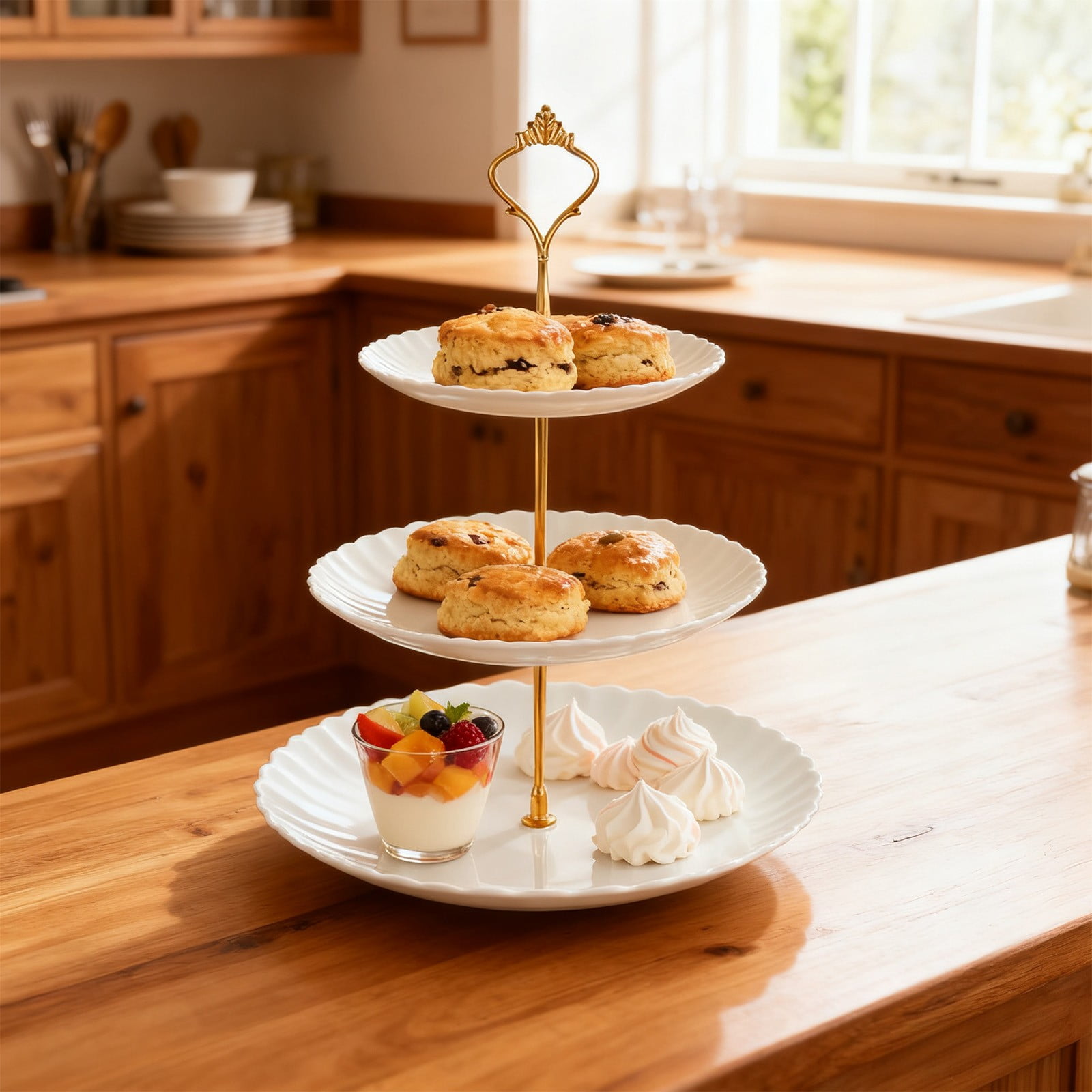 Ohmyroo 3 Layer Cupcake Rack Decorative Trays Dessert Tower For Parties ...