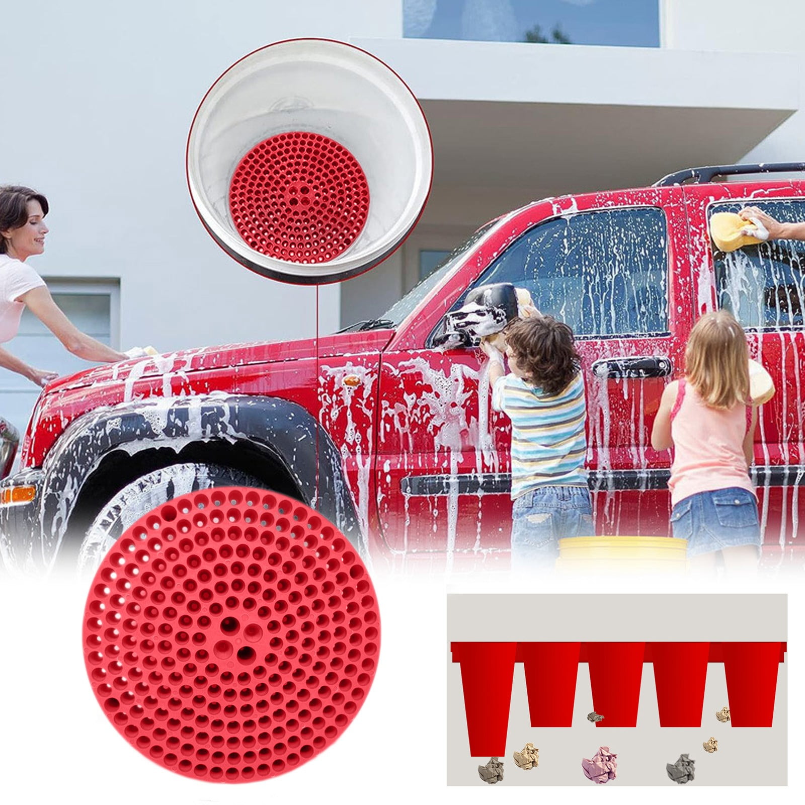 Ohmyroo Car Wash Sand Filter Funnel Mesh Screen for Washing Bucket Sand ...