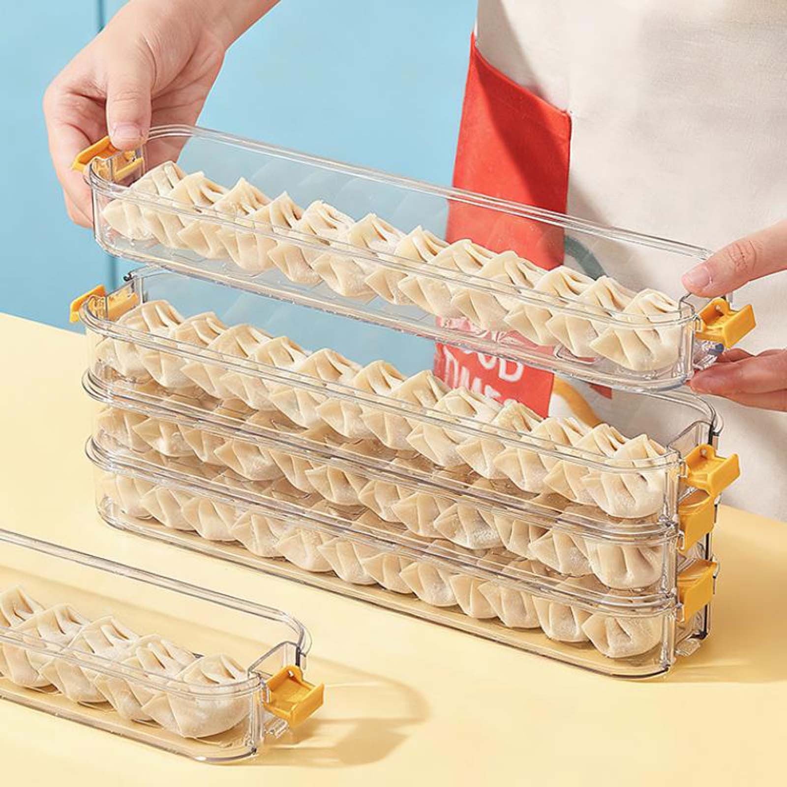 Ohmyroo Dumpling Storage Box Multi-Layer Food-Grade Freezer Organizer For Dumplings Wontons ...