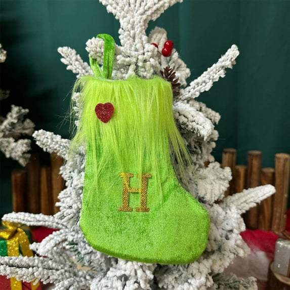 Ohmyroo Knitted Wool Hosiery Embroidered Letter Candy Gift Bags Festive ...